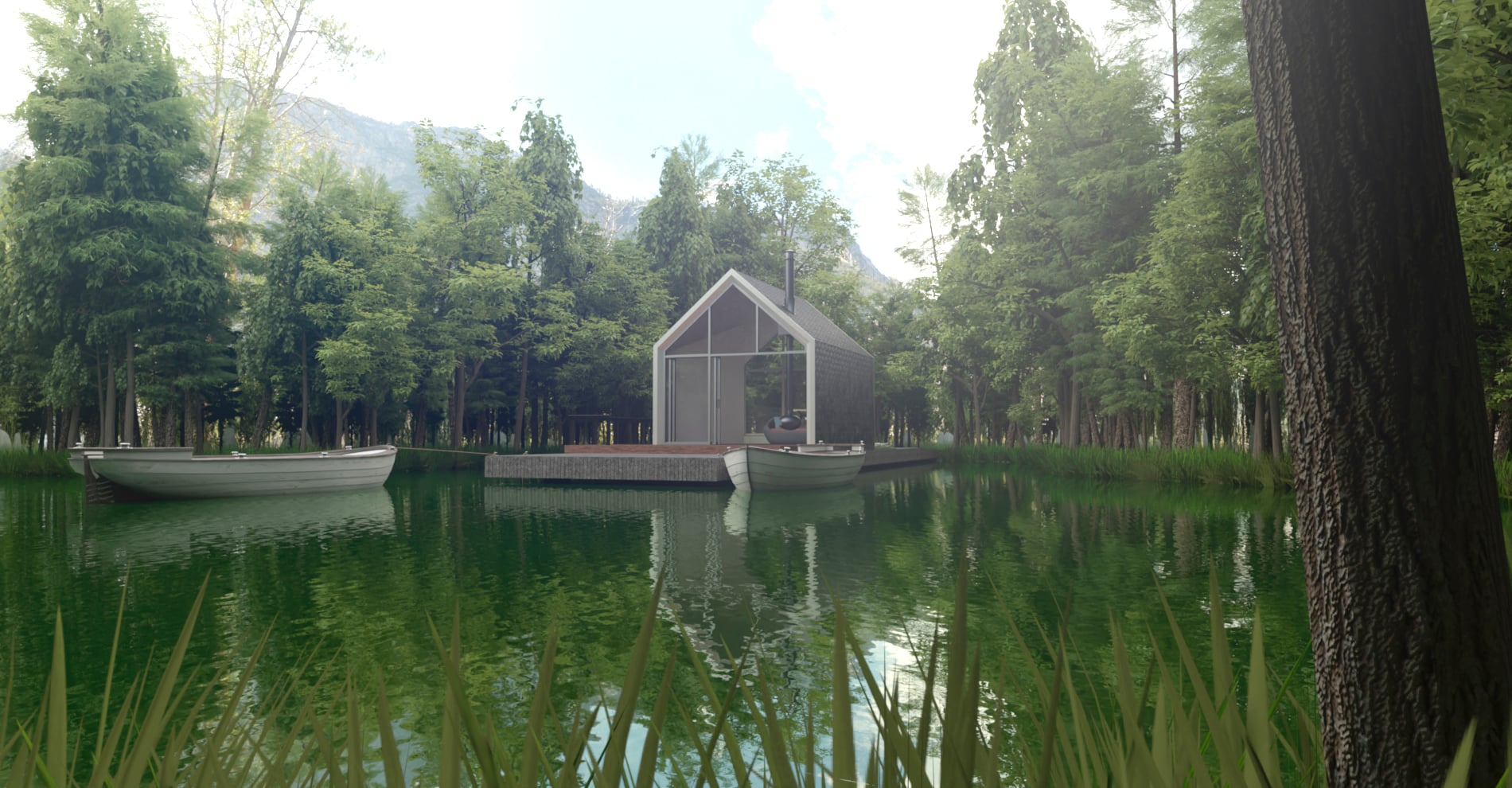 Tiny Lake Cabin | Daz 3D