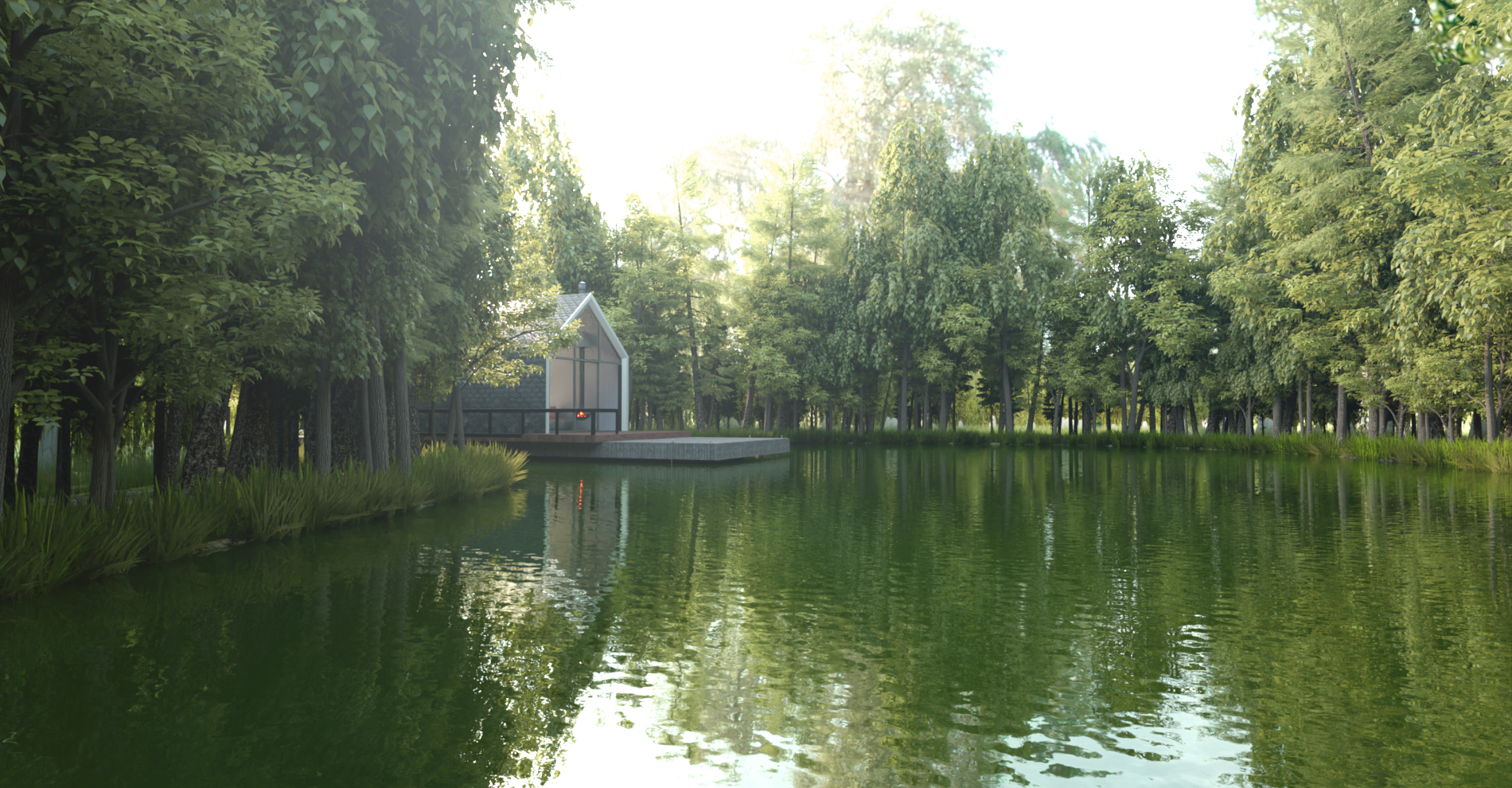 Tiny Lake Cabin | Daz 3D