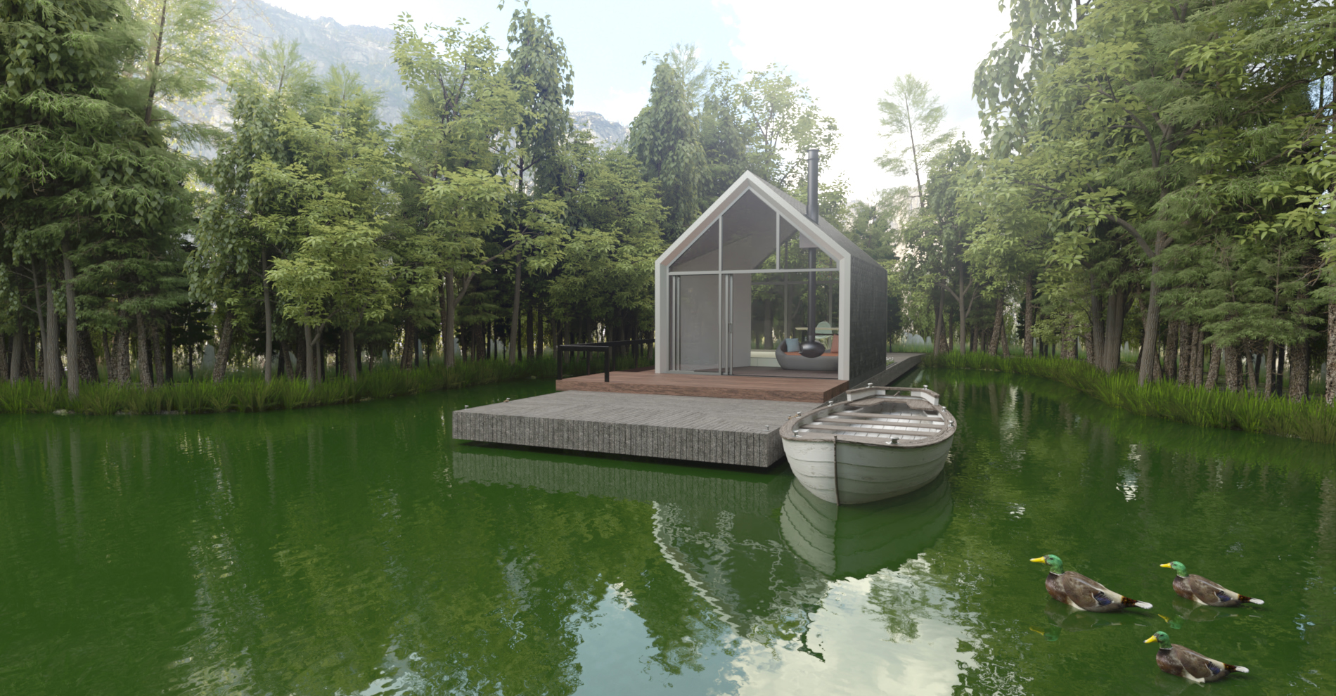 Tiny Lake Cabin | Daz 3D