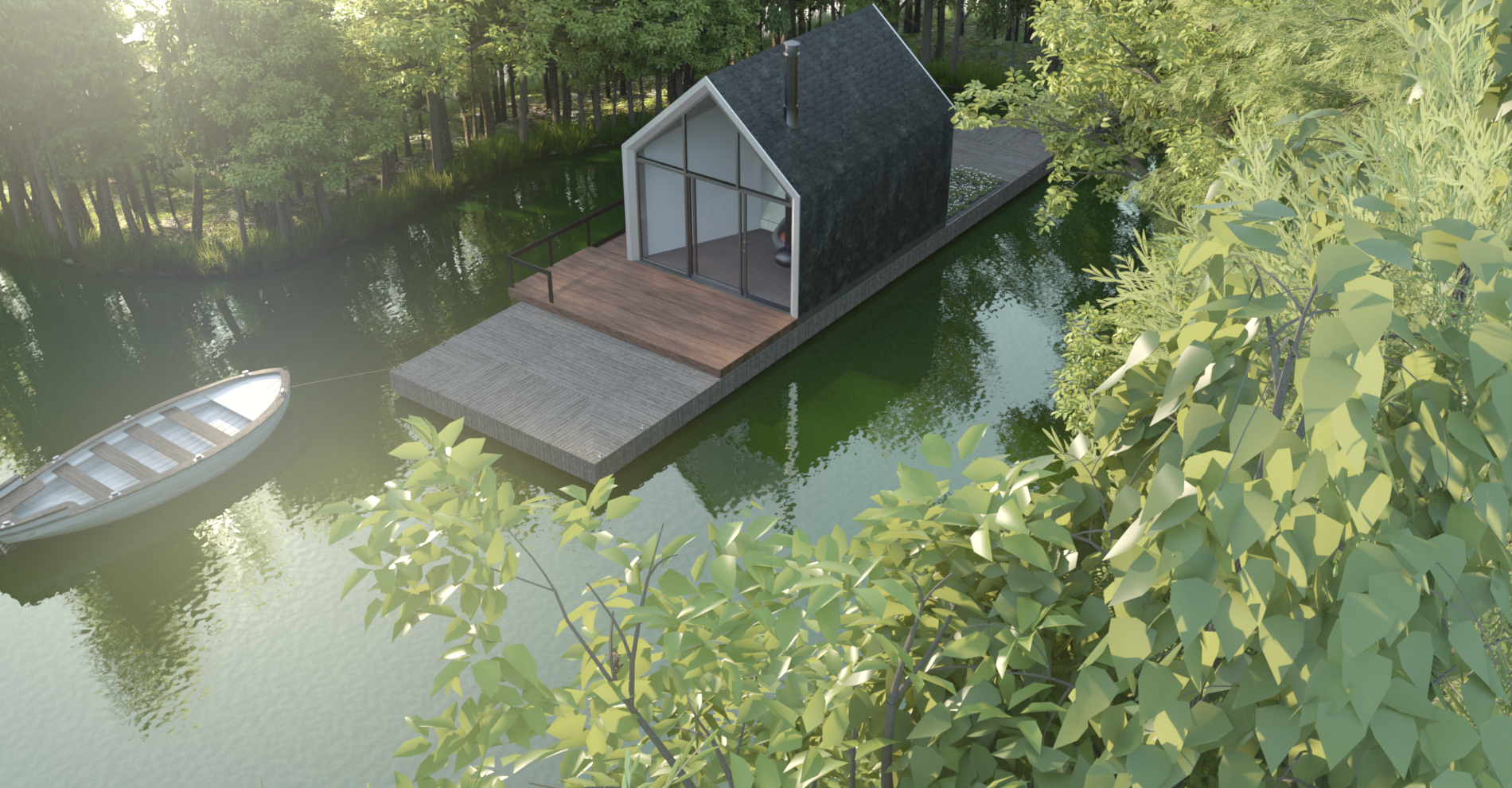 Tiny Lake Cabin | Daz 3D