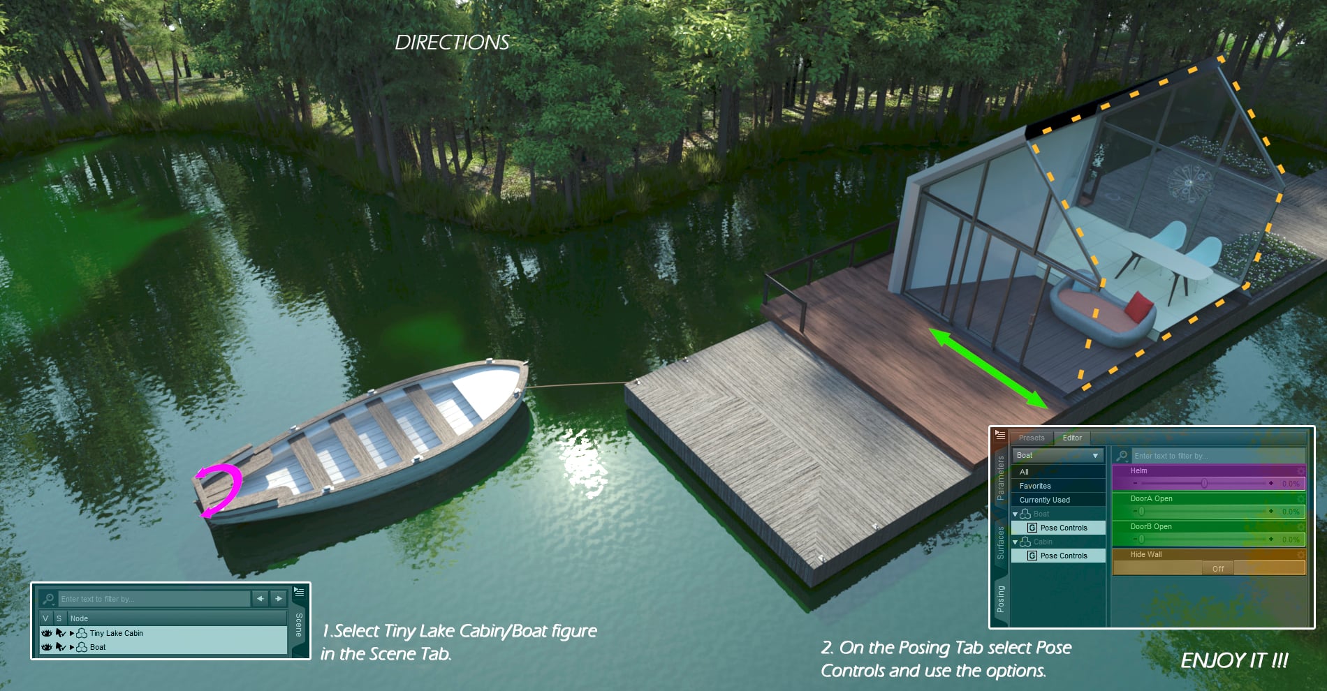 Tiny Lake Cabin | Daz 3D