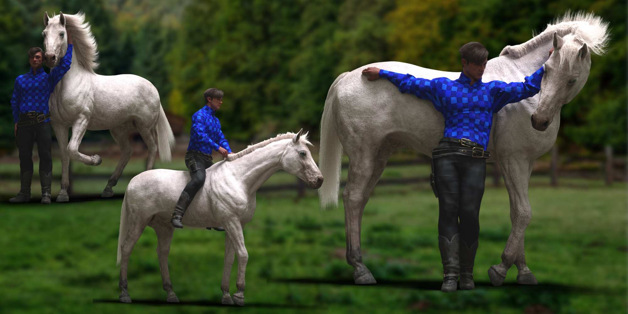 DA Wrangler Poses for Daz Horse 3 and Genesis 9 | Daz 3D