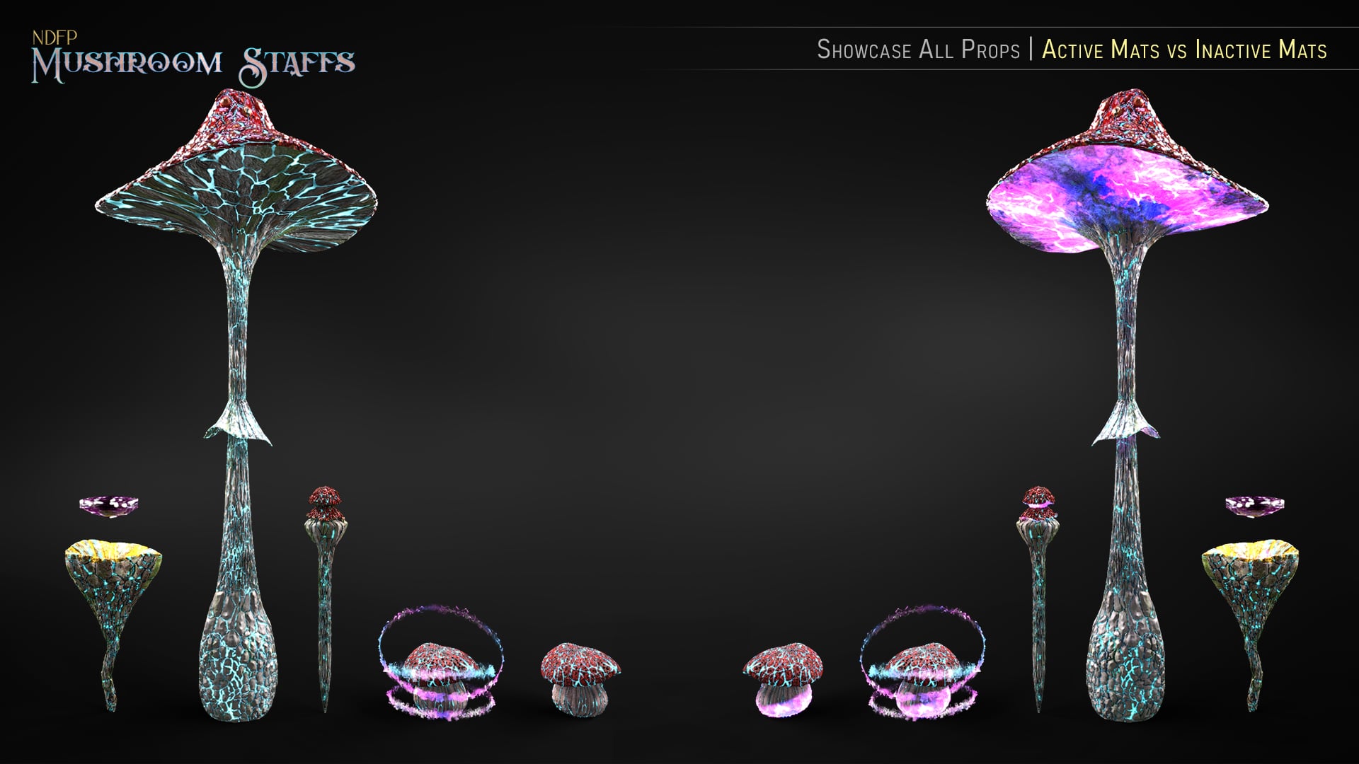 NDFP Mushroom Staffs for Genesis 9 and 8 | Daz 3D