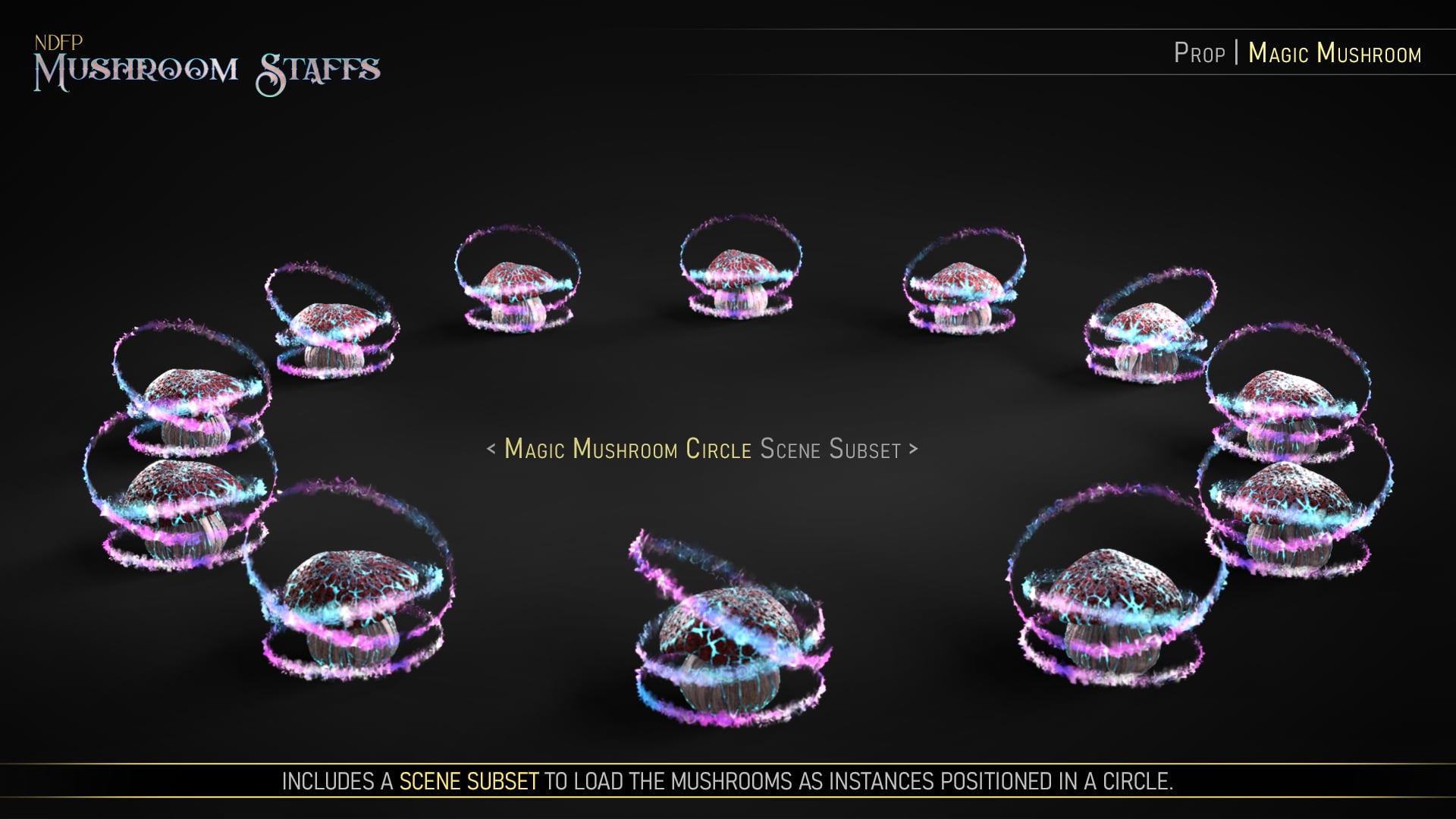 NDFP Mushroom Staffs for Genesis 9 and 8 | Daz 3D
