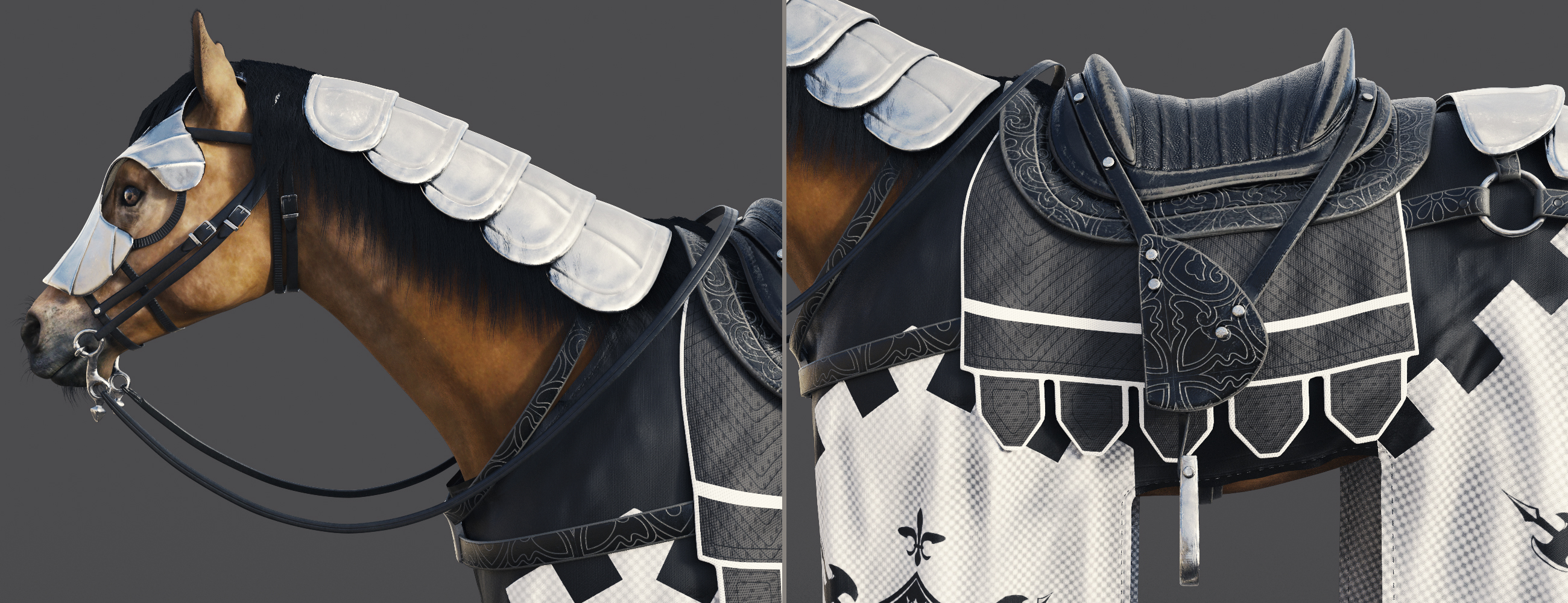 dForce Royal Armor Outfit for Daz Horse 3 | Daz 3D