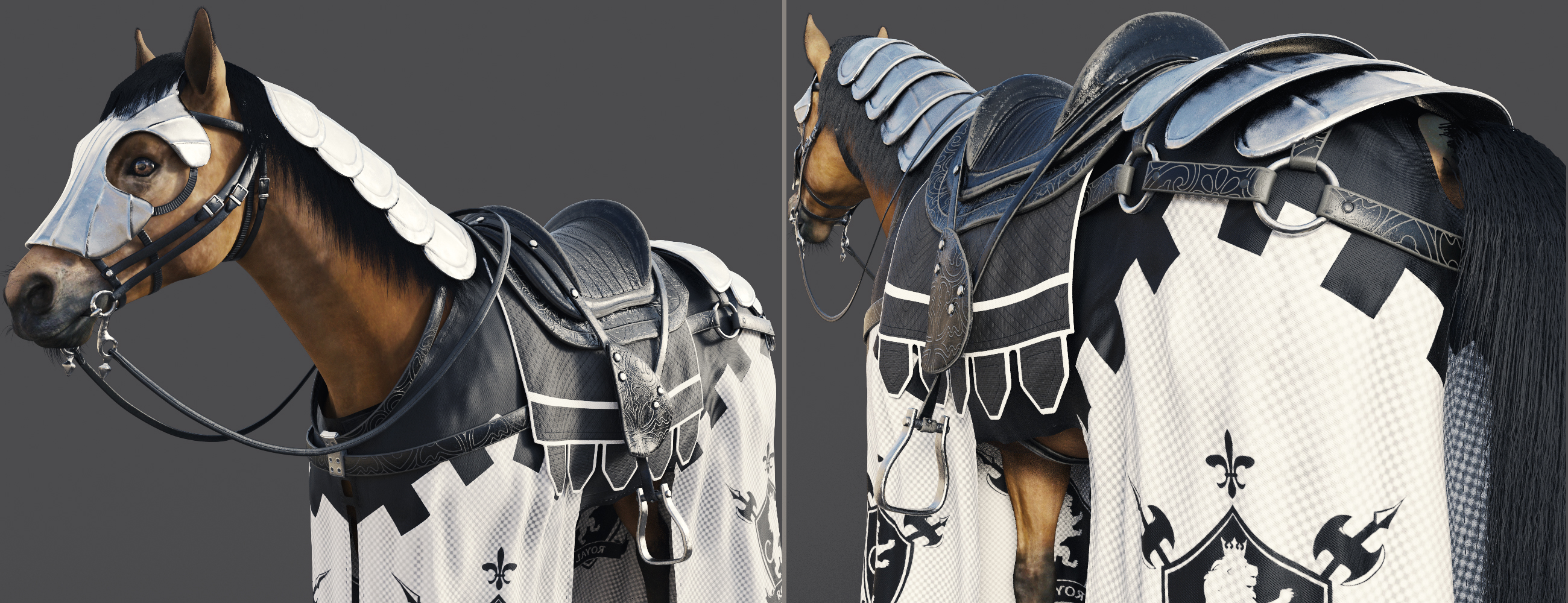 dForce Royal Armor Outfit for Daz Horse 3 | Daz 3D