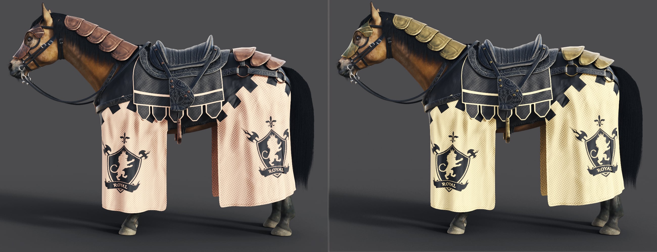dForce Royal Armor Outfit Texture Add-On | Daz 3D