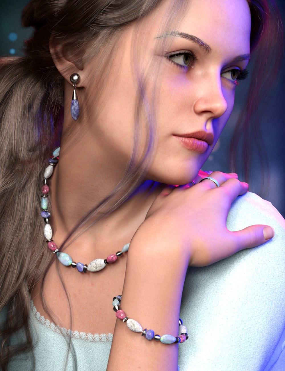 Mixed Gems Jewelry Set for Genesis 9 | Daz 3D