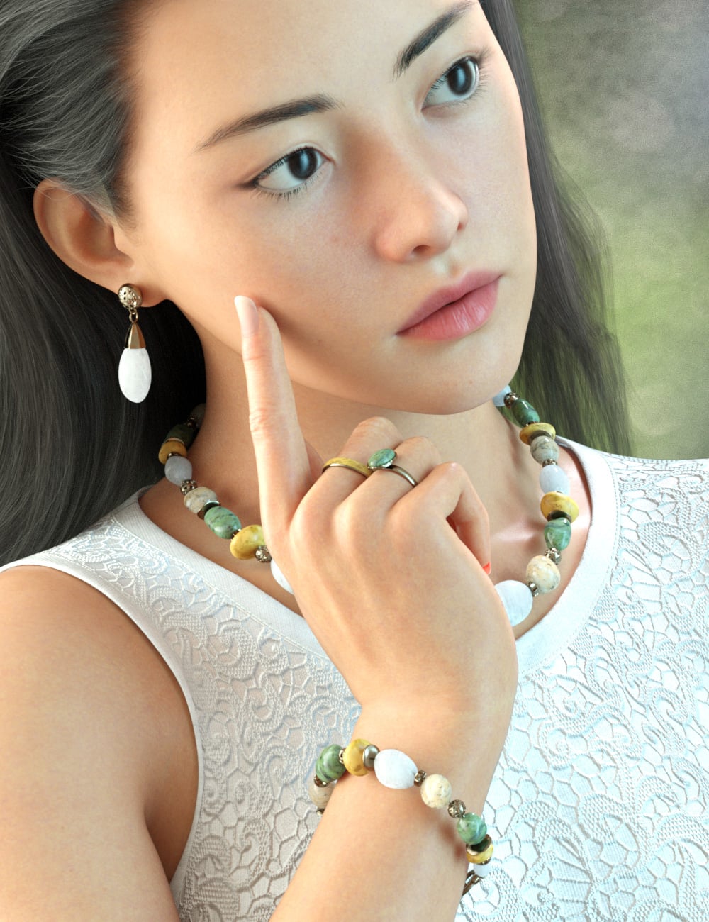 Mixed Gems Jewelry Set for Genesis 9 | Daz 3D