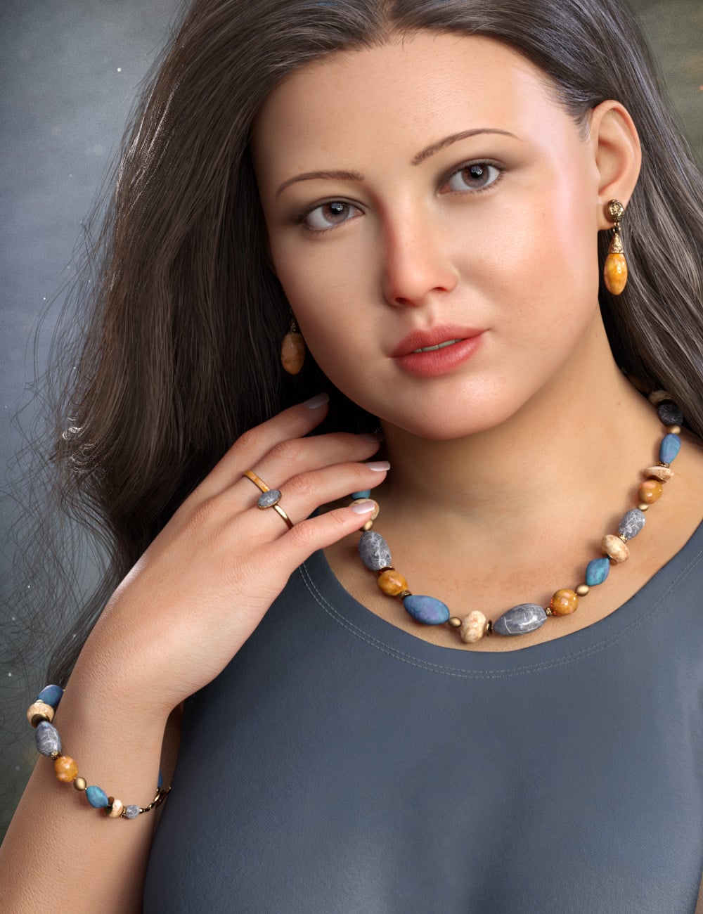 Mixed Gems Jewelry Set for Genesis 9 | Daz 3D
