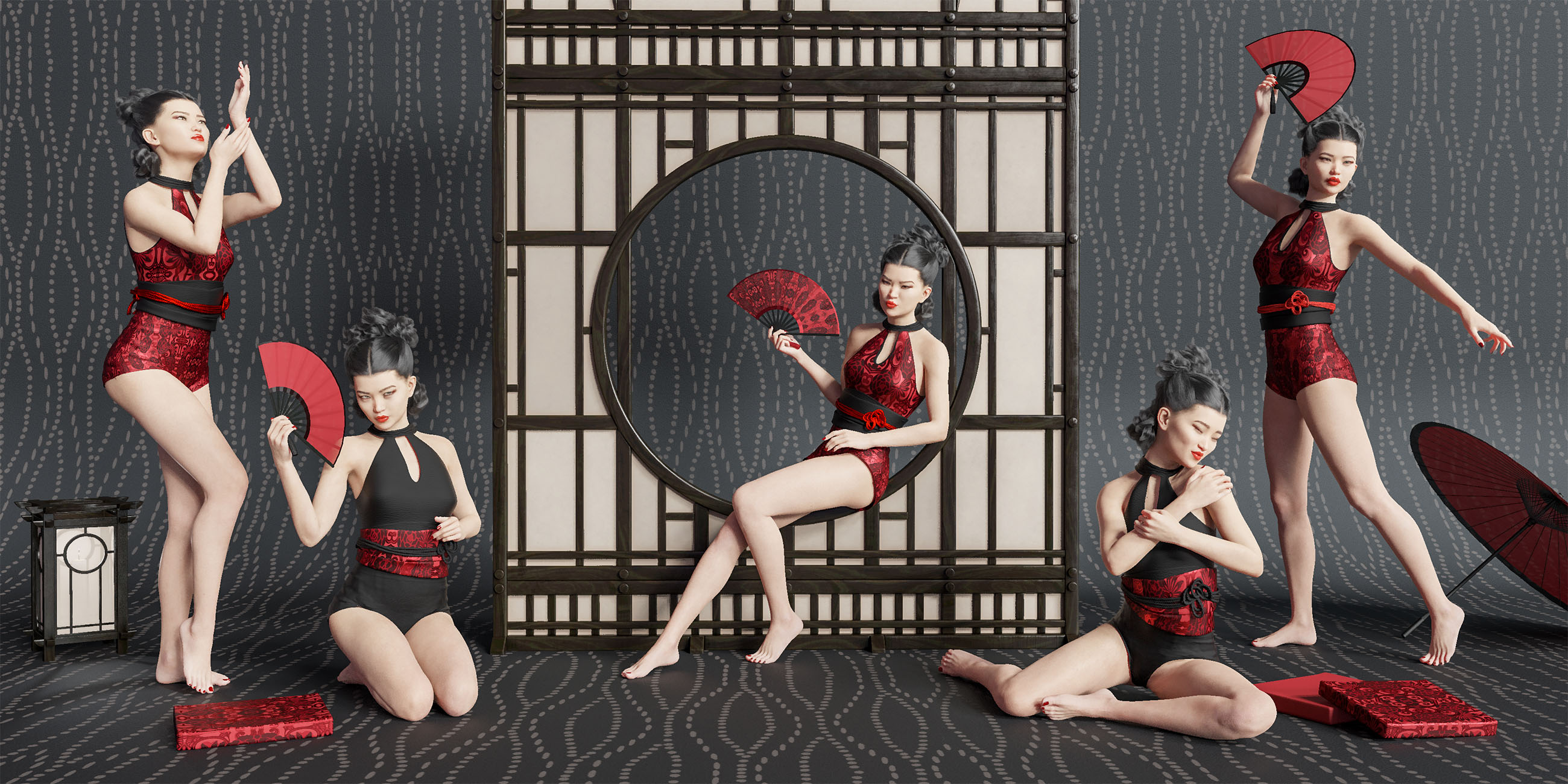 Japanese Portrait Studio Poses | Daz 3D