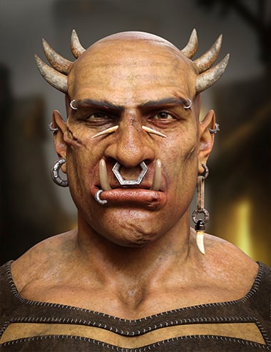 M3D Orc Piercings Set for Genesis 9 | Daz 3D
