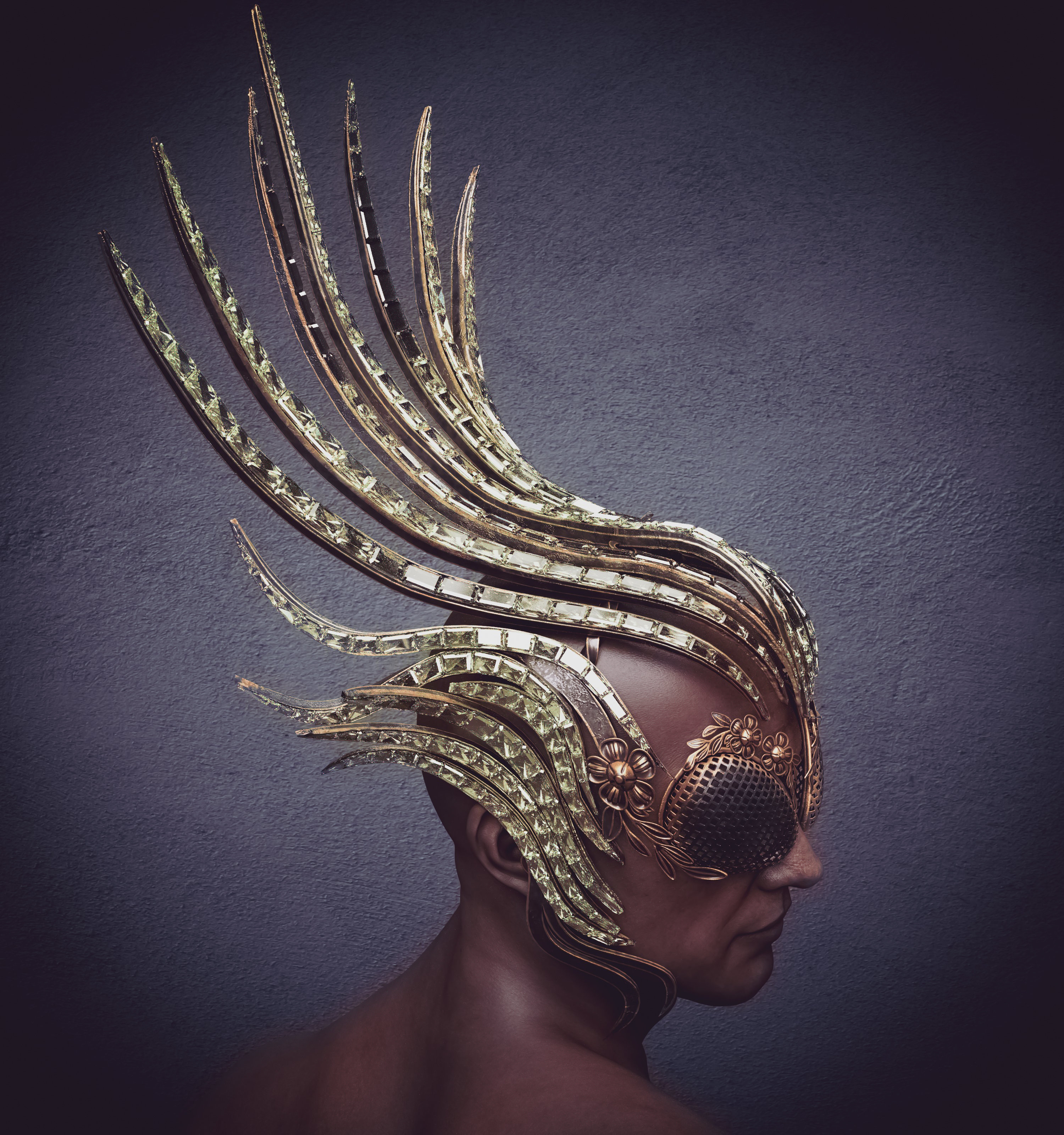 Extravaganza Futuristic Headdress for Genesis 9, 8.1, and 8 | Daz 3D