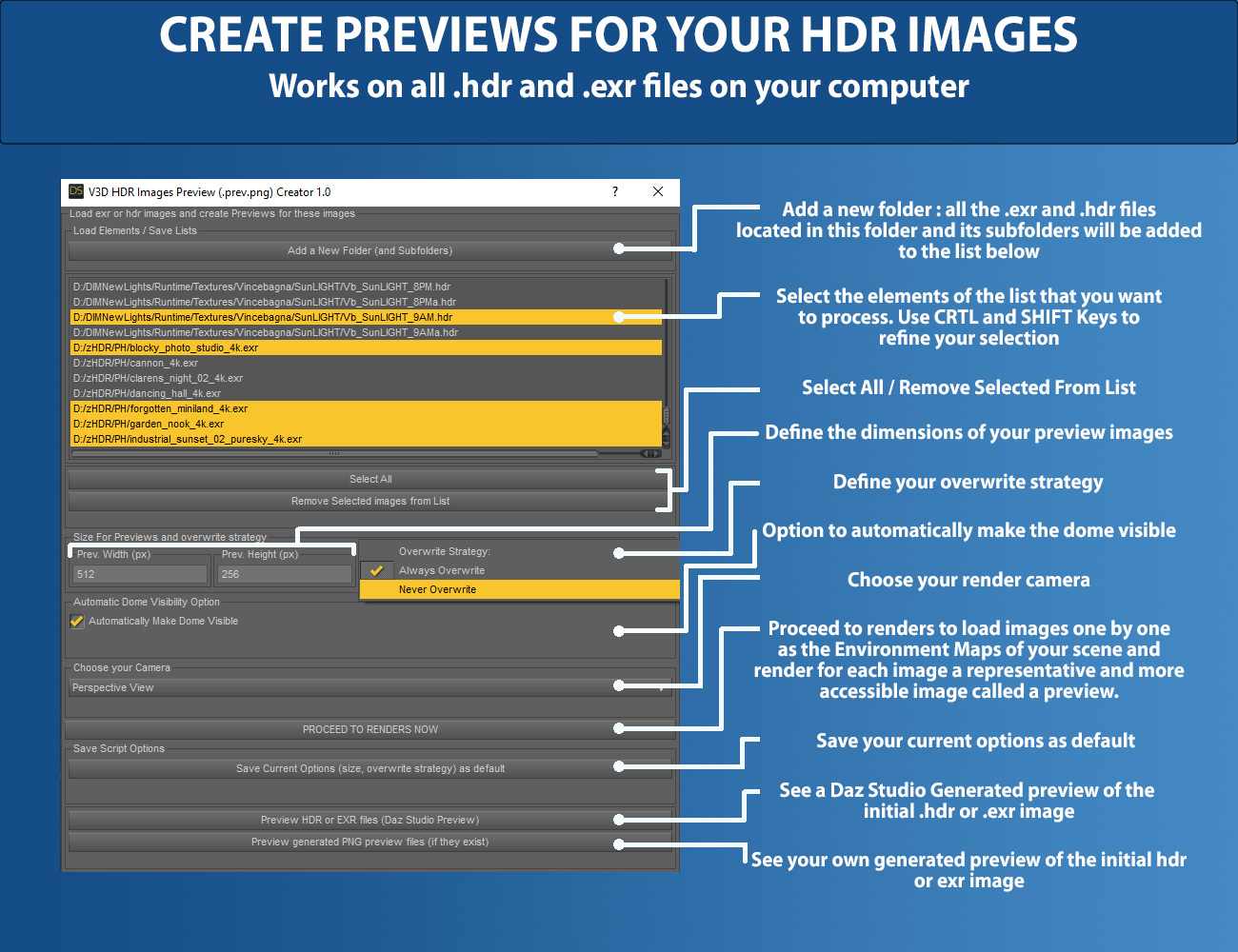 V3D HDR Add-On Tools | Daz 3D