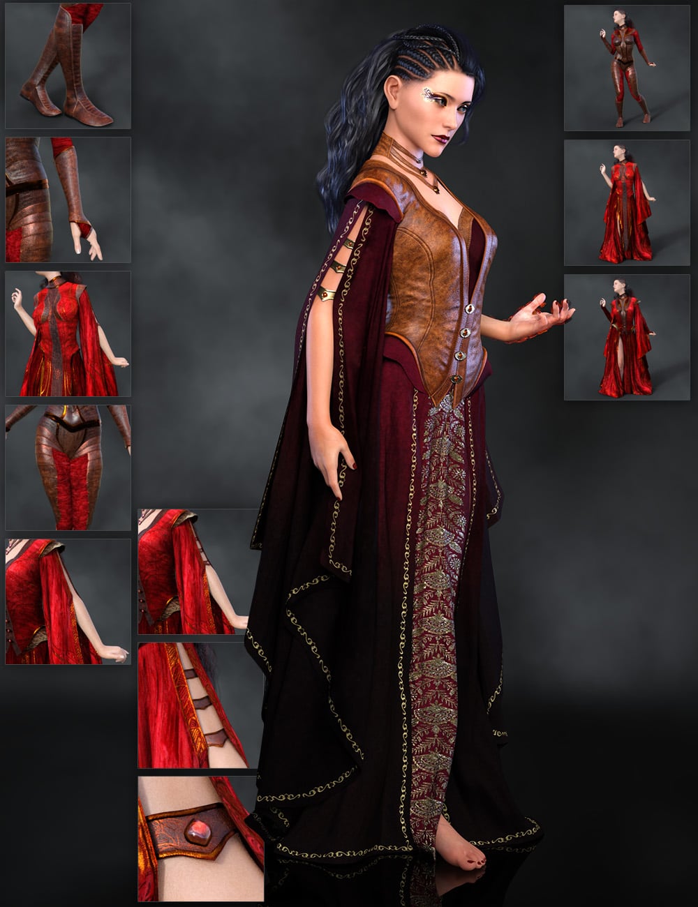 dForce War Witch Bundle for Genesis 9 | Daz 3D