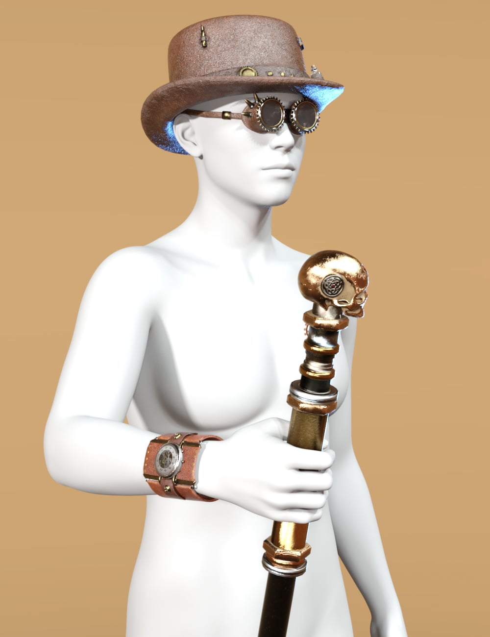BW Steampunk Accessories for Genesis 9 | Daz 3D