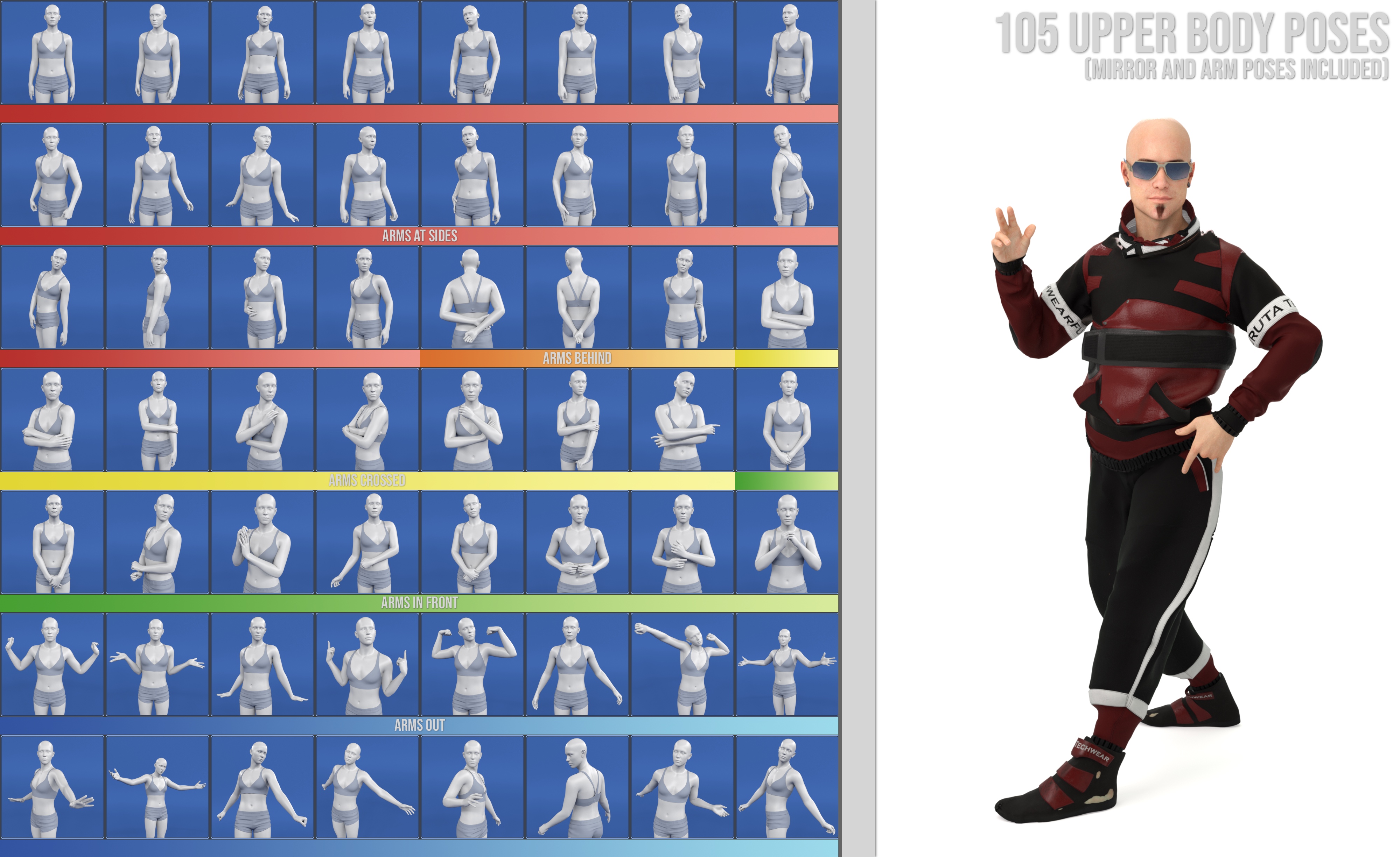 NG Build Your Own Standing Straight Poses for Genesis 9 | Daz 3D