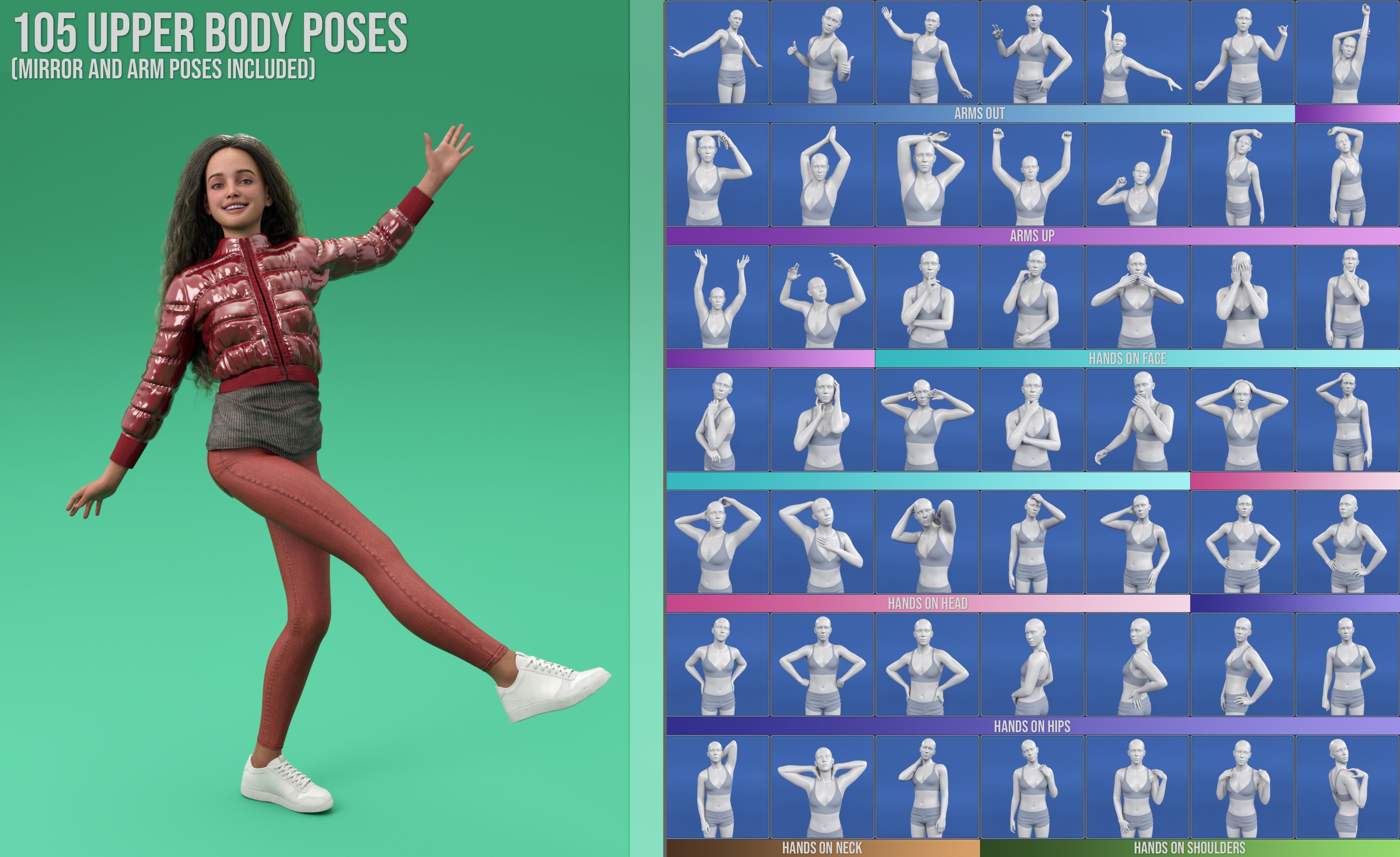 NG Build Your Own Standing Straight Poses for Genesis 9 | Daz 3D