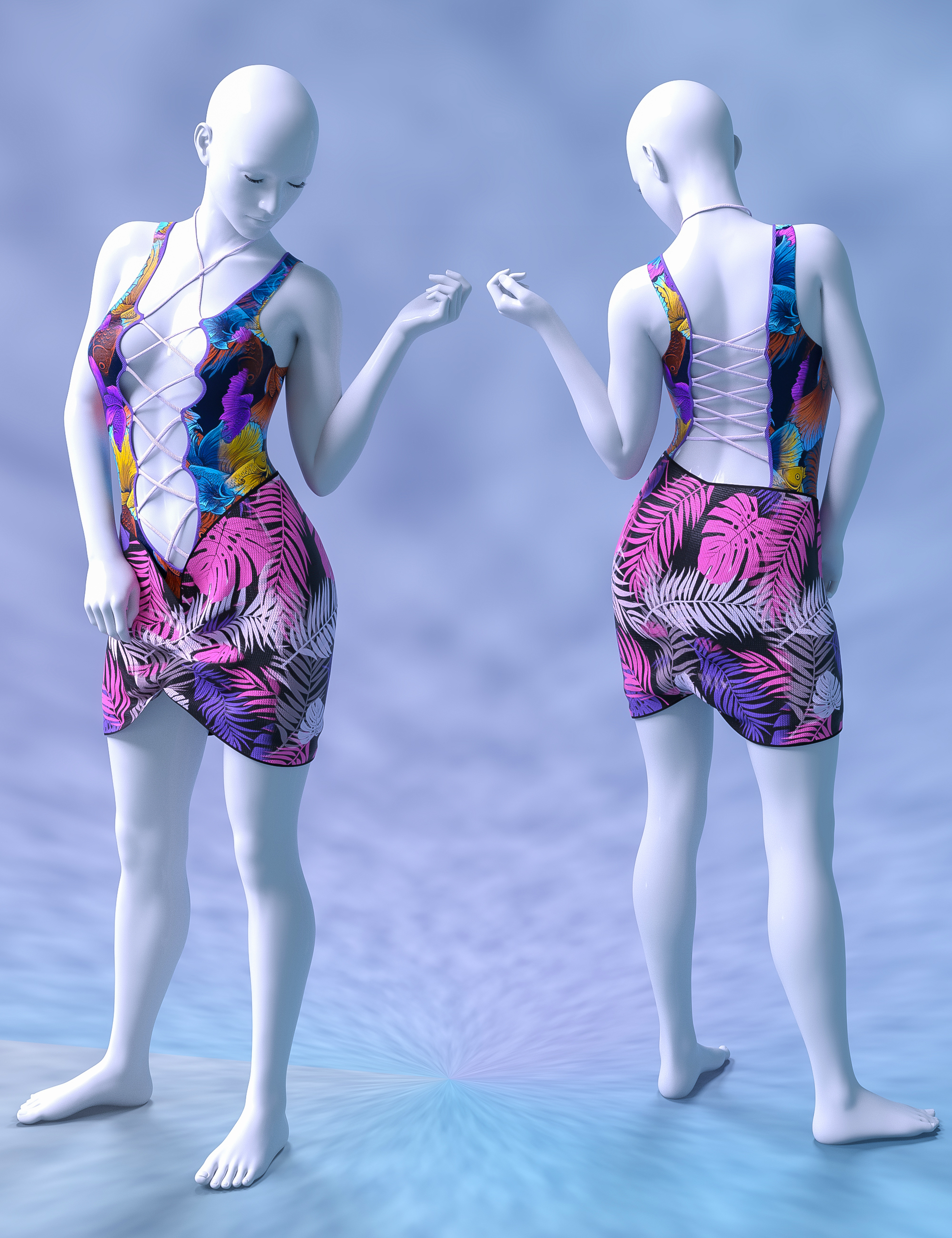 dForce Olivia Swimsuit Outfit Texture Add-On | Daz 3D