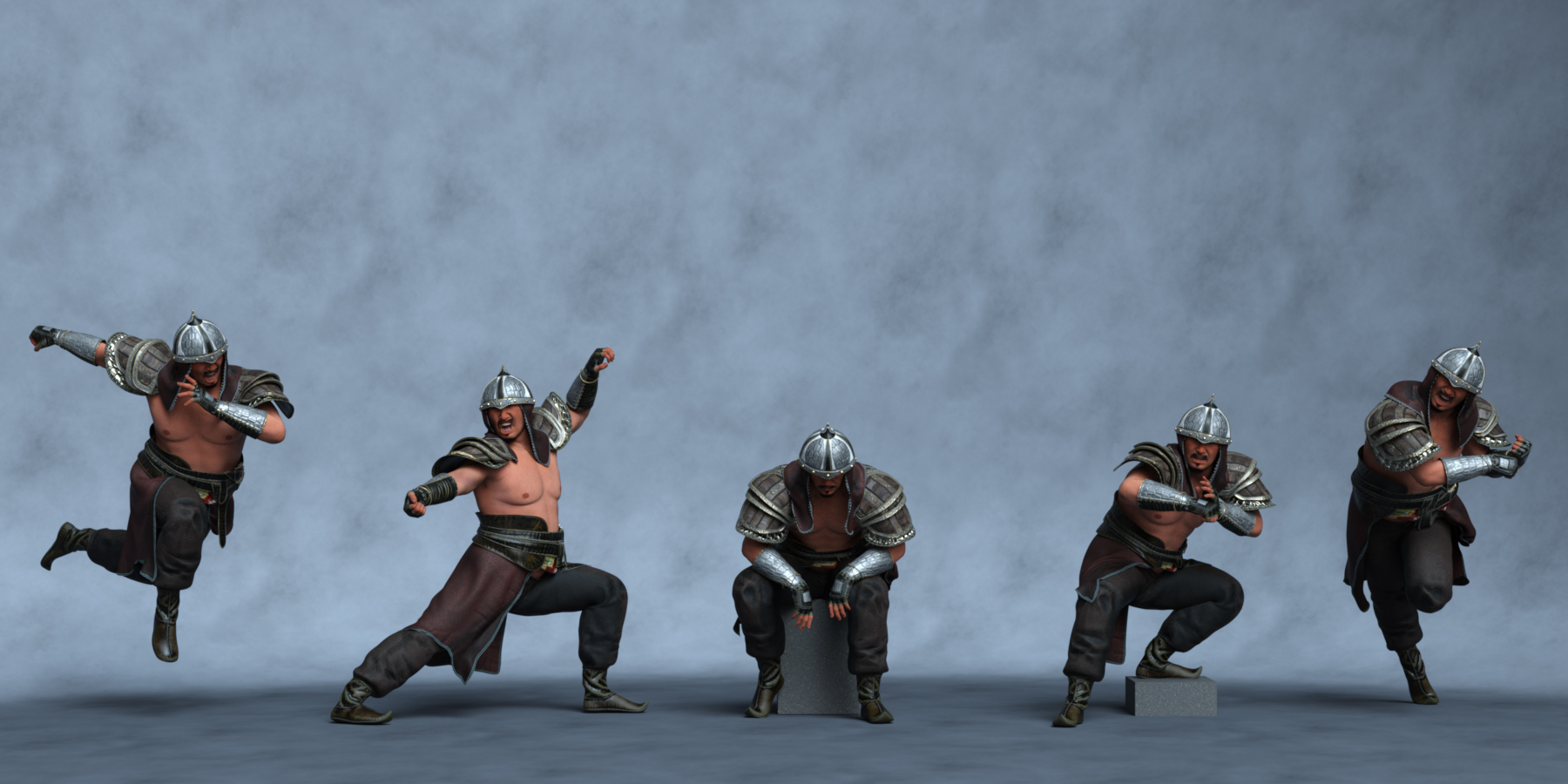 Genghis Battle Poses for Genghis Khan 9 | Daz 3D