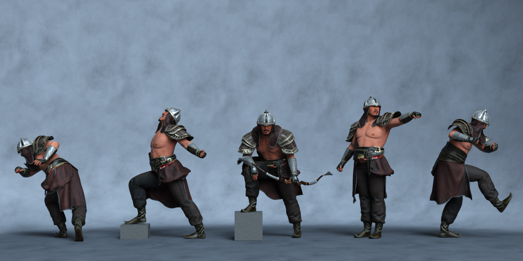 Genghis Battle Poses for Genghis Khan 9 | Daz 3D