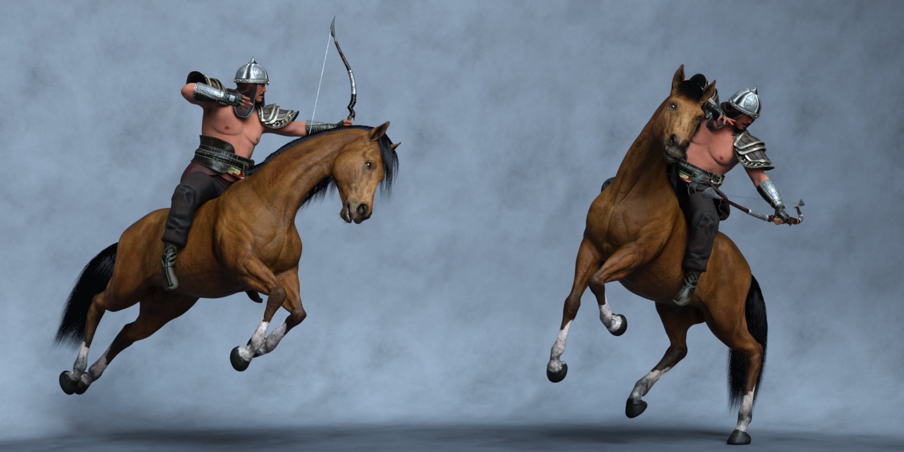 Archer Khan Poses for Genghis Khan 9 and Daz Horse 3 | Daz 3D