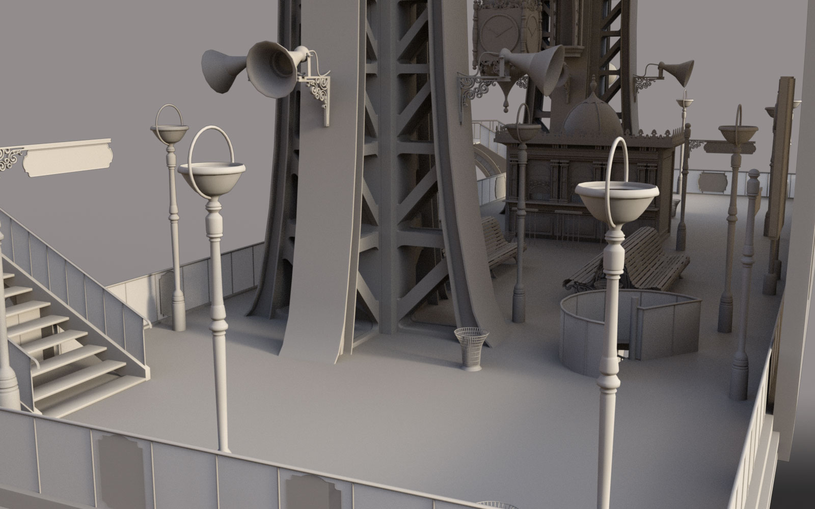 Retrofutur Tram Station | Daz 3D