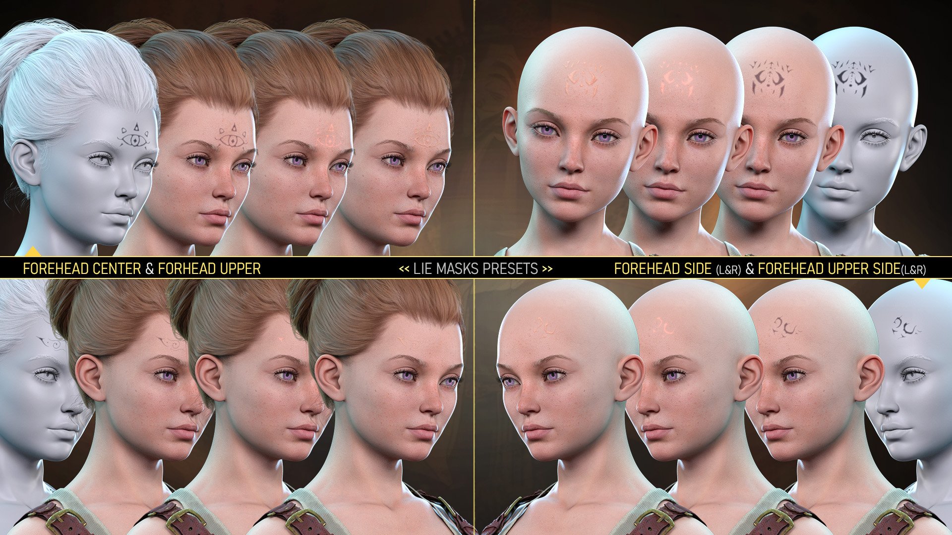 FPE Face Fantasy Scarification Shell 2 for Genesis 8.1 Female | Daz 3D