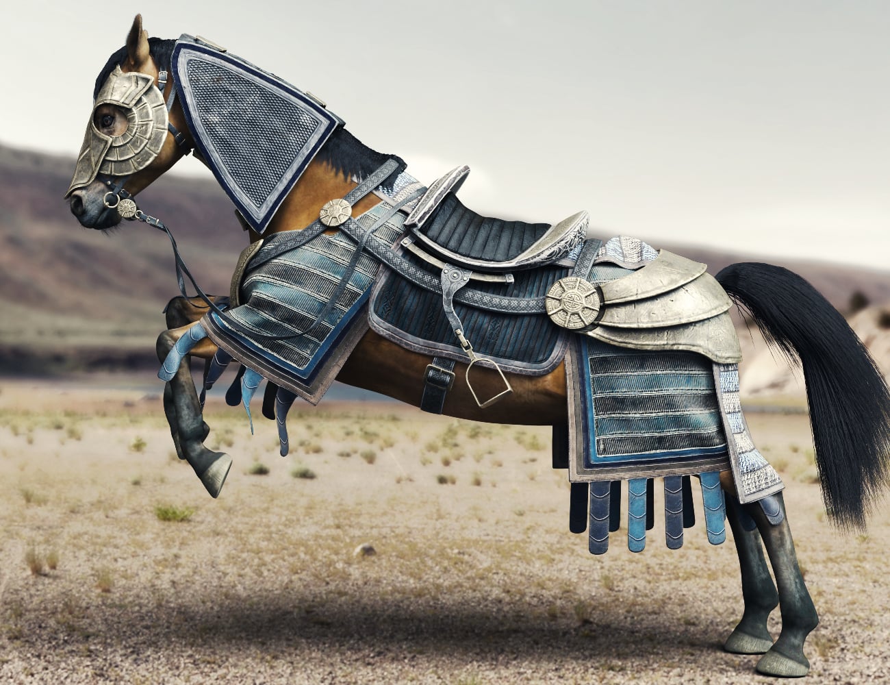 dForce Mongolian Style Horse Armor Texture Add-On | Daz 3D