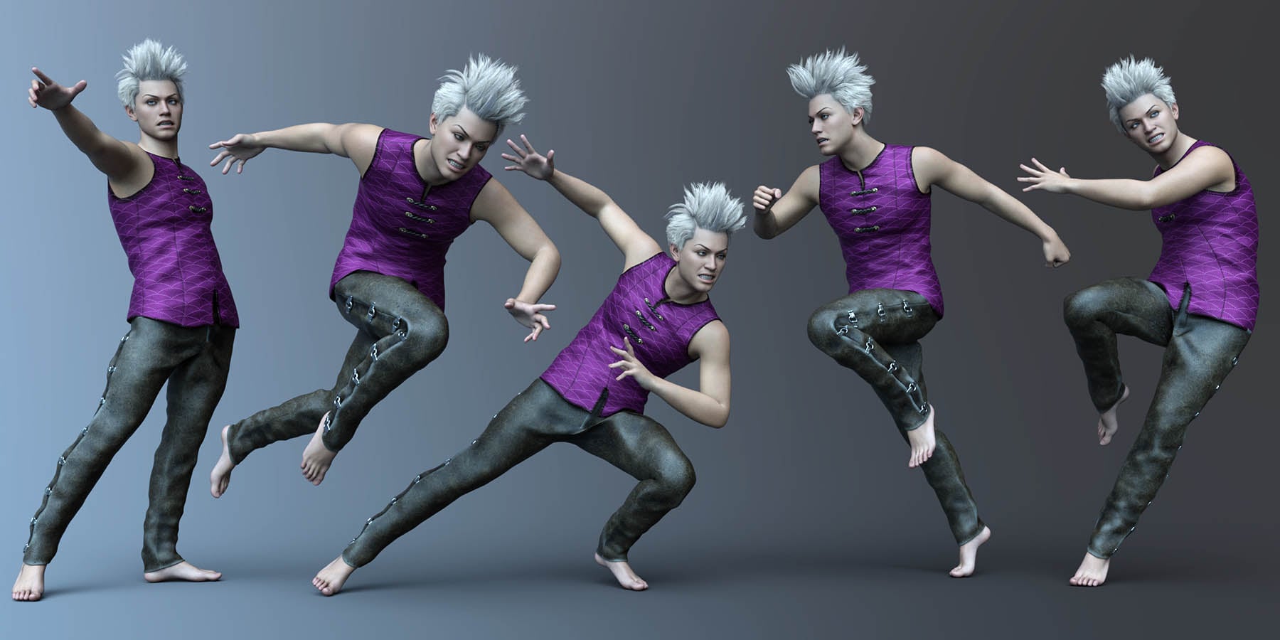 CDI Anime Action Poses for Genesis 9 | Daz 3D