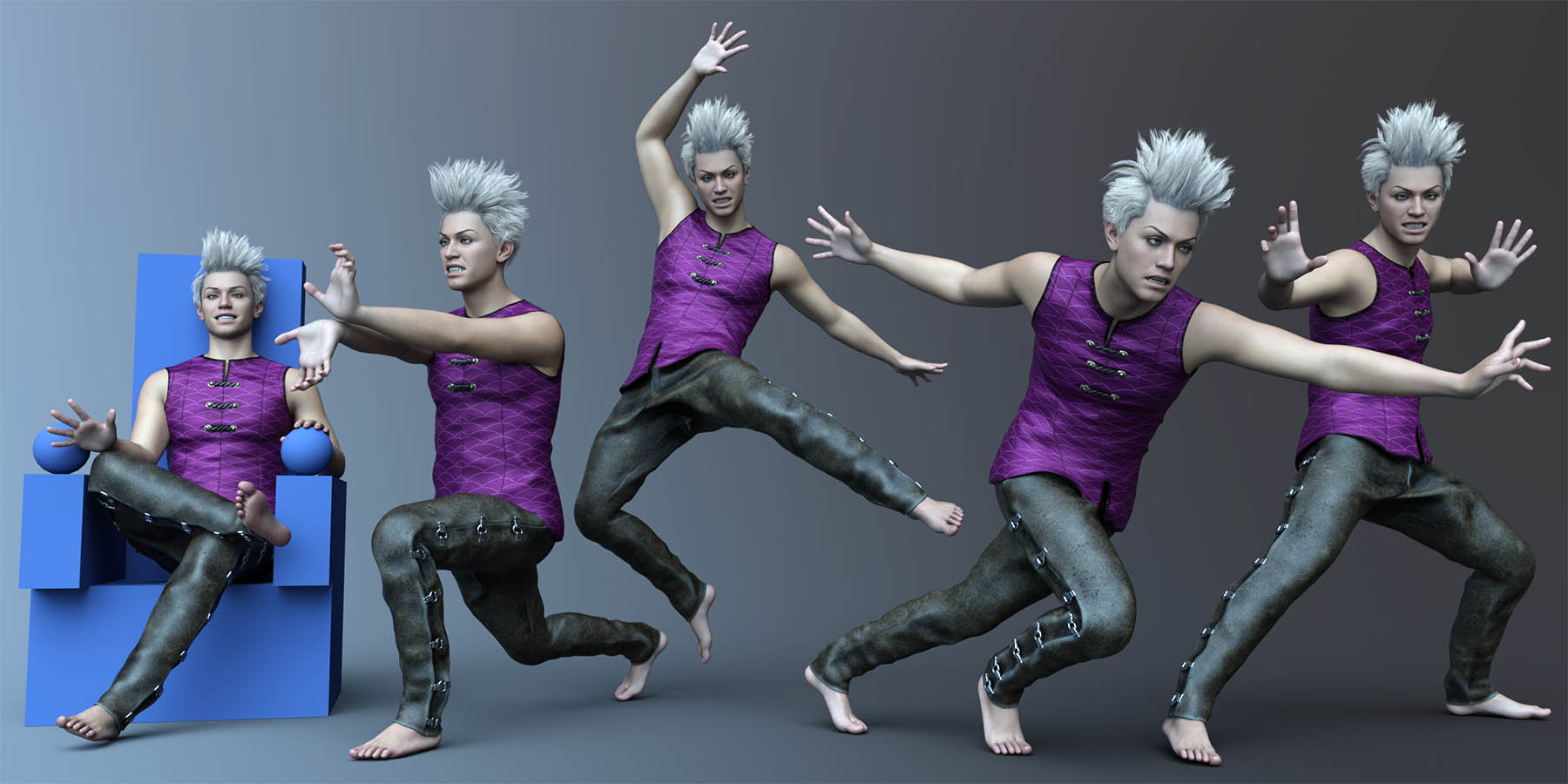 CDI Anime Action Poses for Genesis 9 | Daz 3D