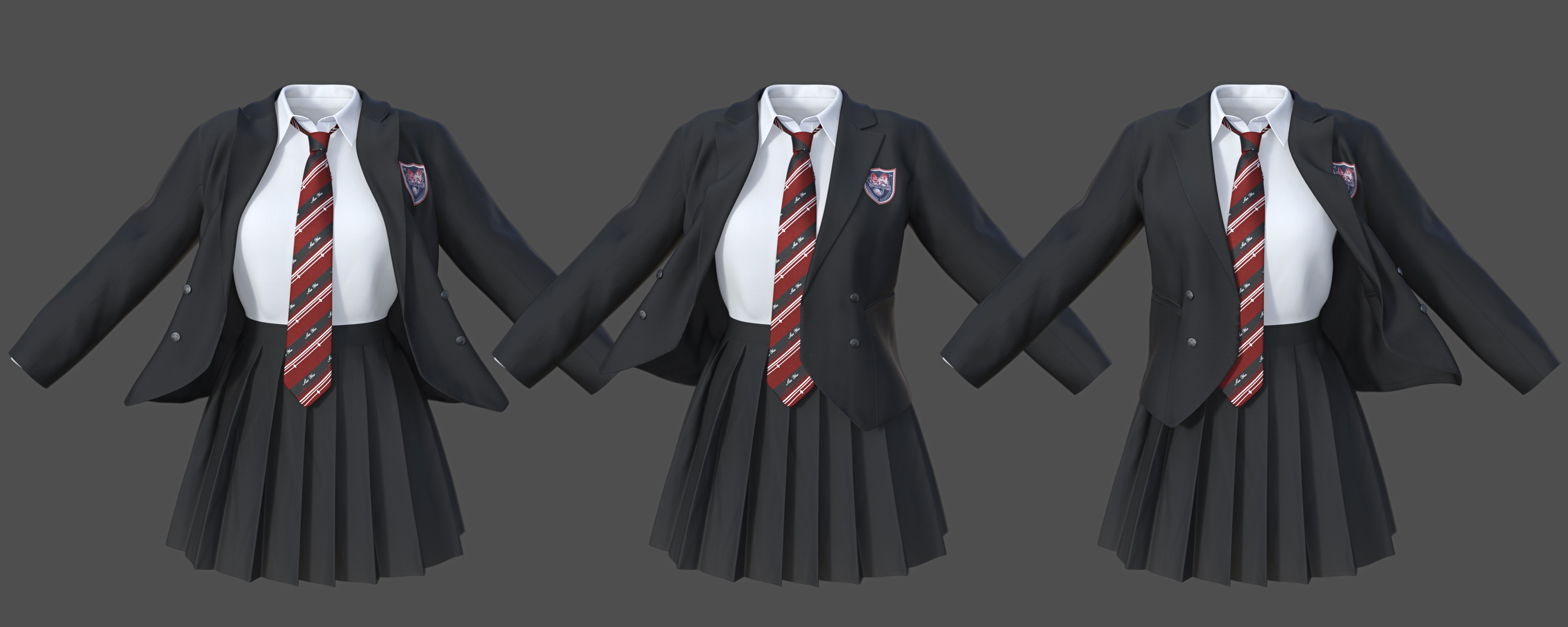 dForce SU Japan School Uniform Suit for Genesis 8, 8.1, and 9 | Daz 3D