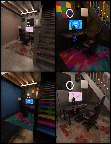 Streamers Basement Setup | Daz 3D