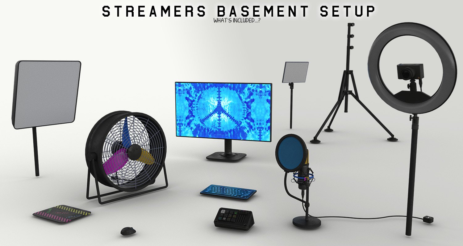 Streamers Basement Setup | Daz 3D