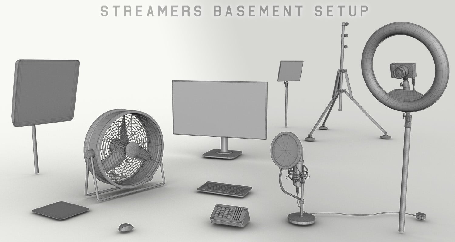 Streamers Basement Setup | Daz 3D
