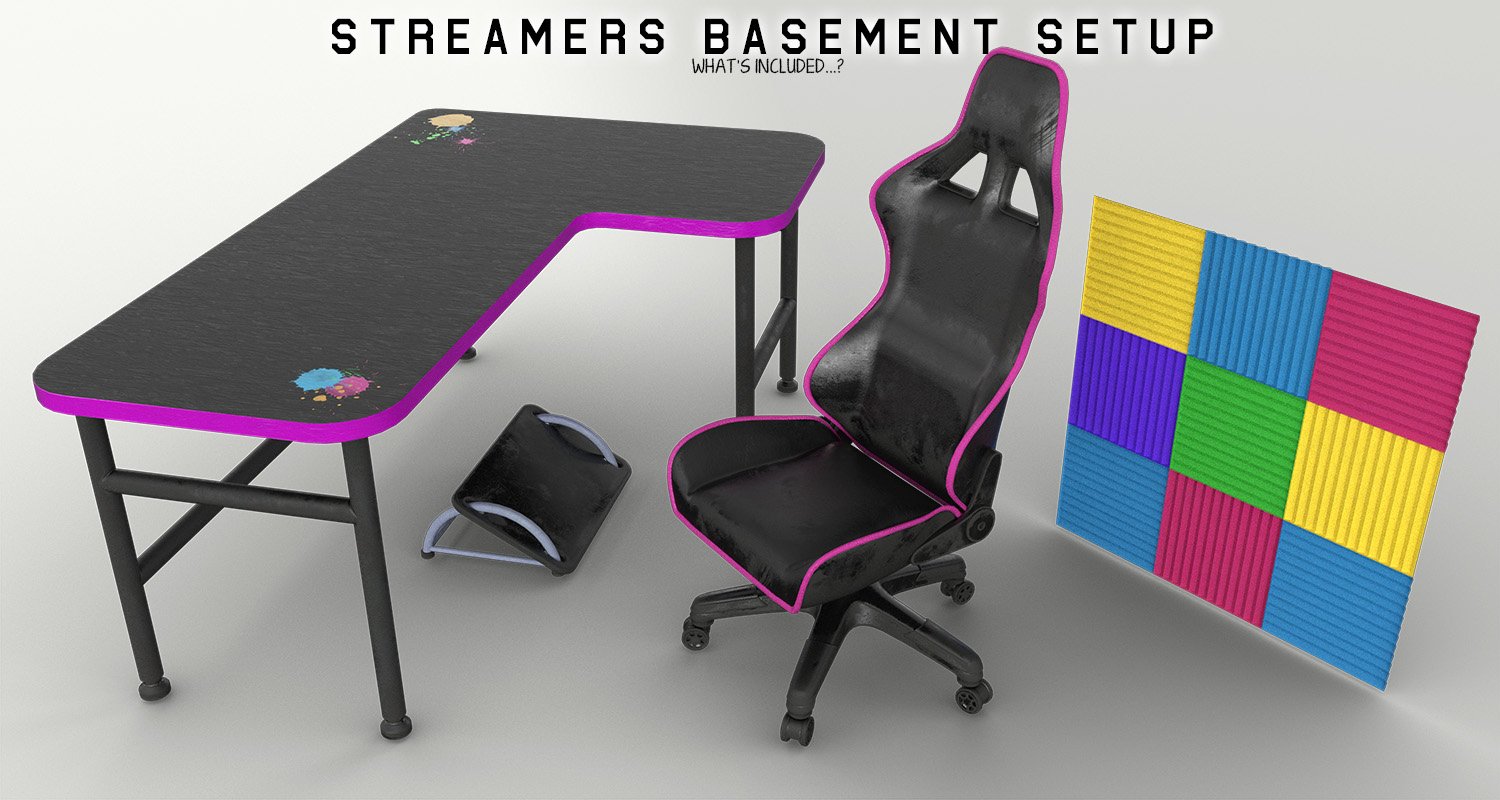 Streamers Basement Setup | Daz 3D