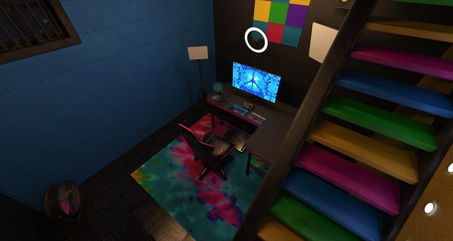 Streamers Basement Setup | Daz 3D