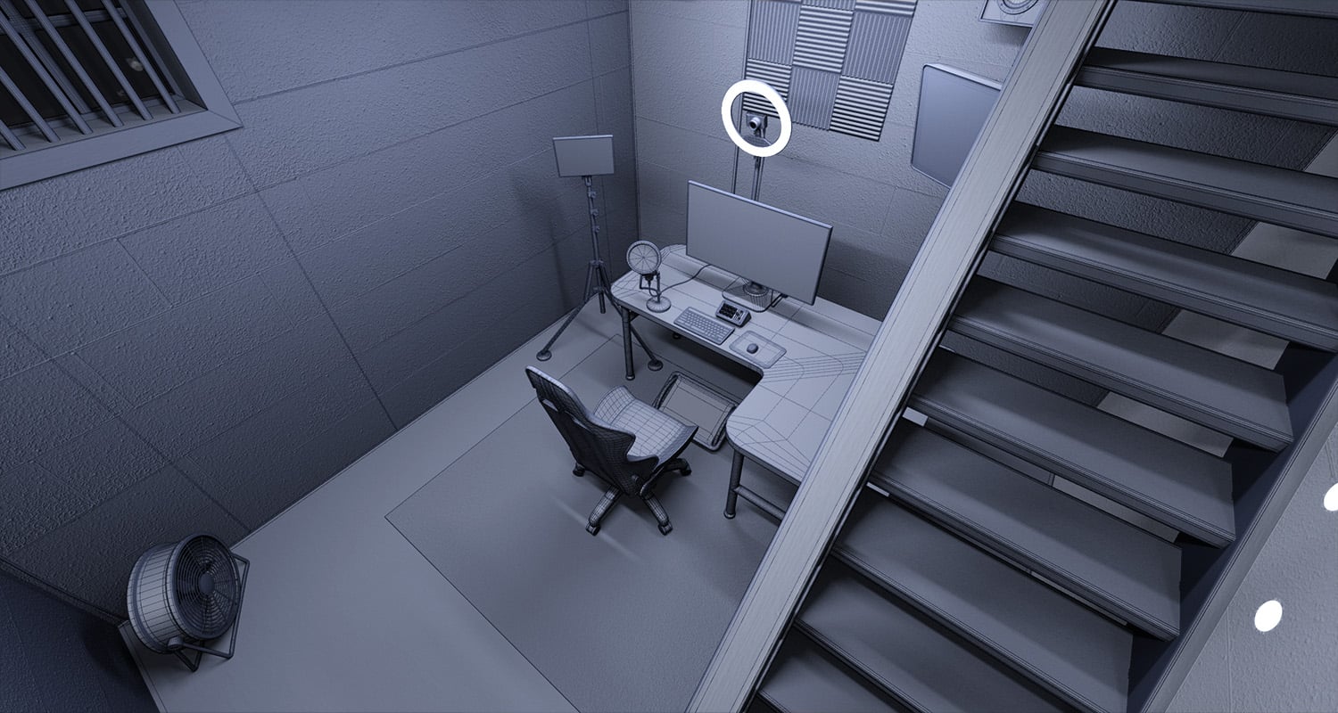 Streamers Basement Setup | Daz 3D