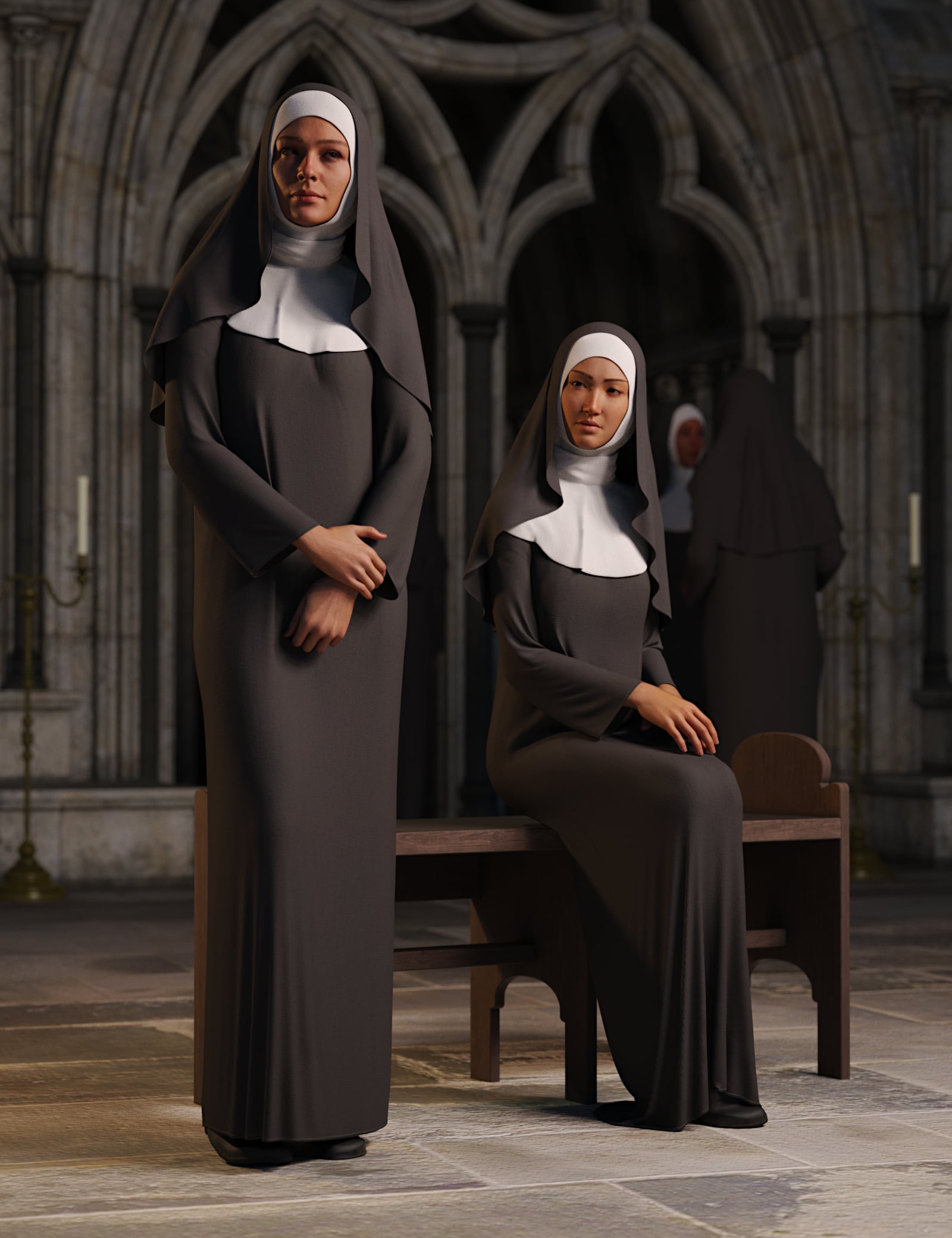 dForce Nun Outfit for Genesis 9 | Daz 3D