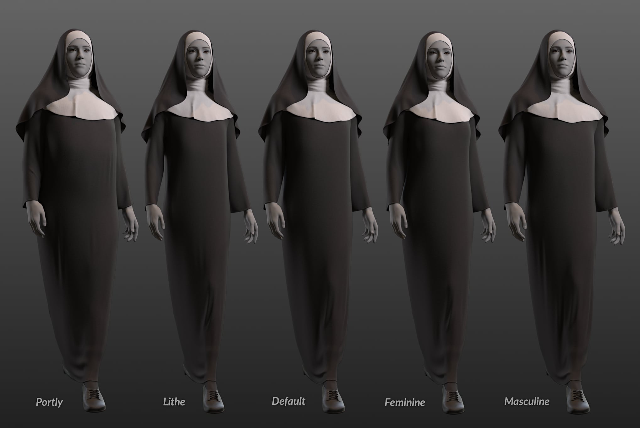 dForce Nun Outfit for Genesis 9 | Daz 3D