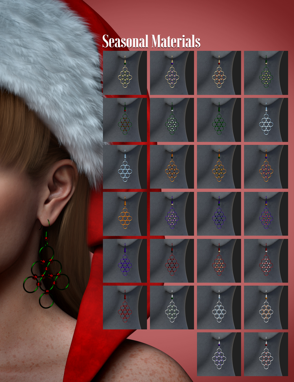 Chainmaille Earring Collection for Genesis 9, 8.1, and 8 | Daz 3D