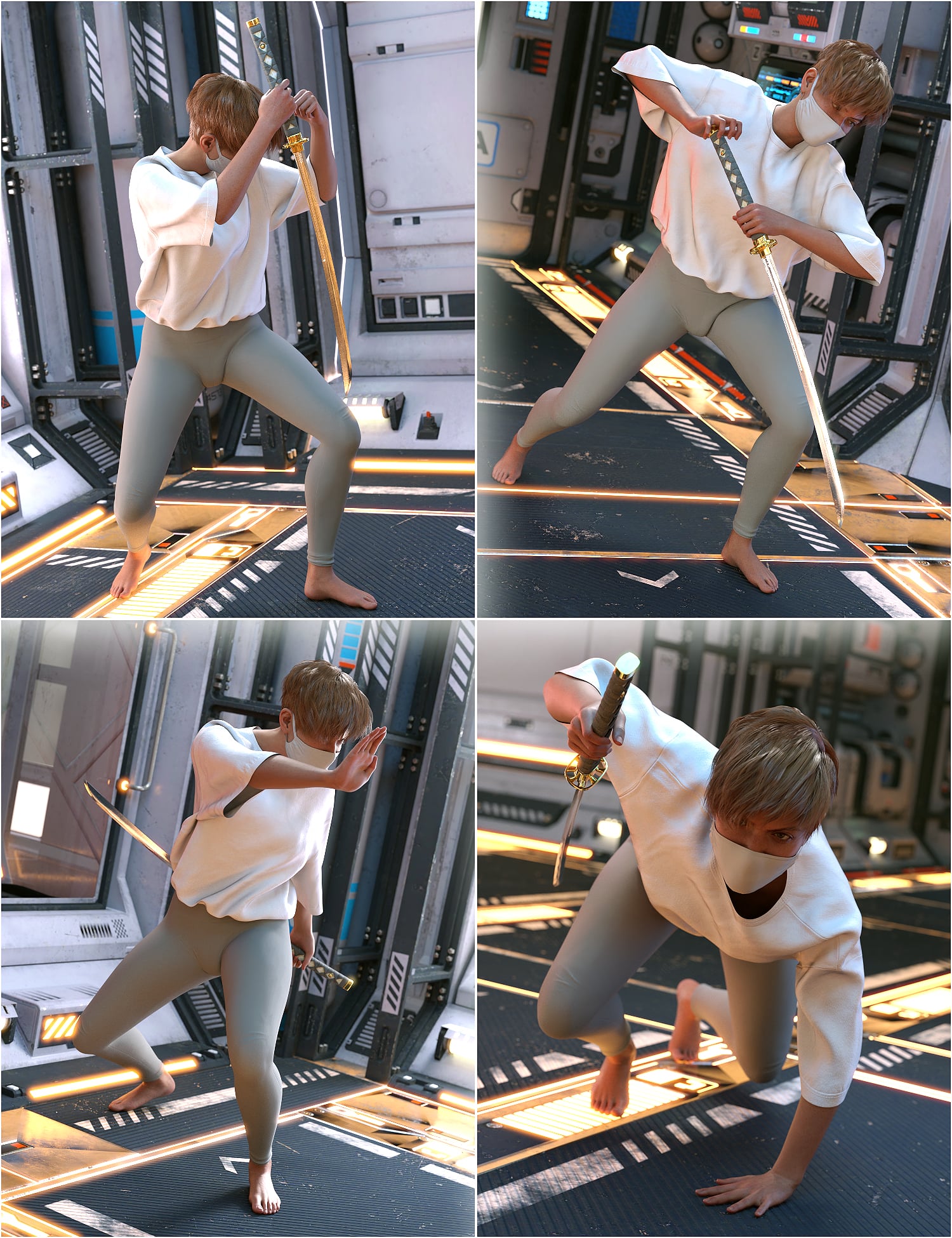 Close Quarters Katana Combat for Genesis 9 | Daz 3D