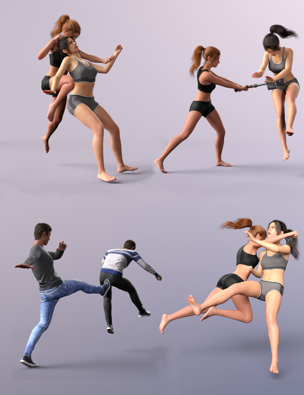 Take a Hit Poses for Genesis 9, 8.1, and 8 | Daz 3D