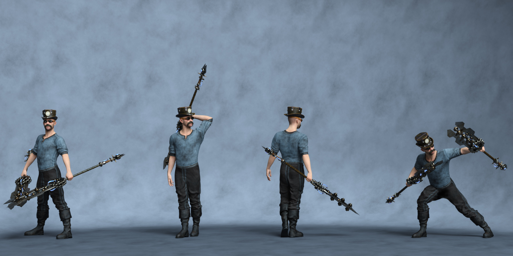 Staff Bearer Poses for Genesis 9 | Daz 3D