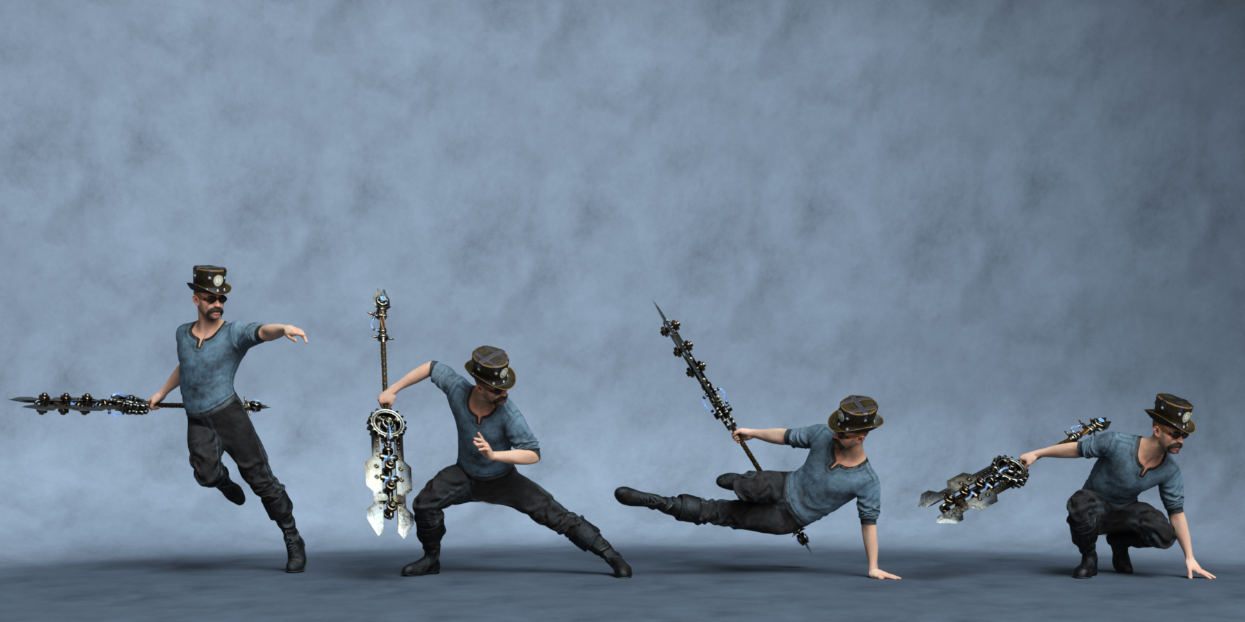 Staff Bearer Poses for Genesis 9 | Daz 3D