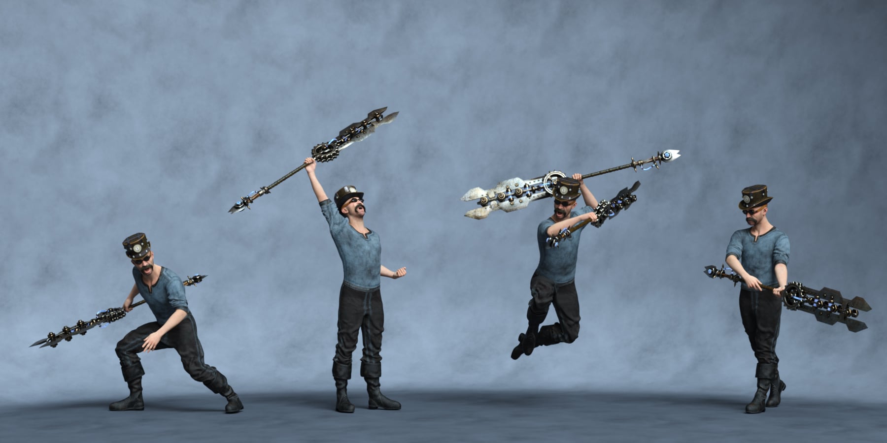 Staff Bearer Poses for Genesis 9 | Daz 3D