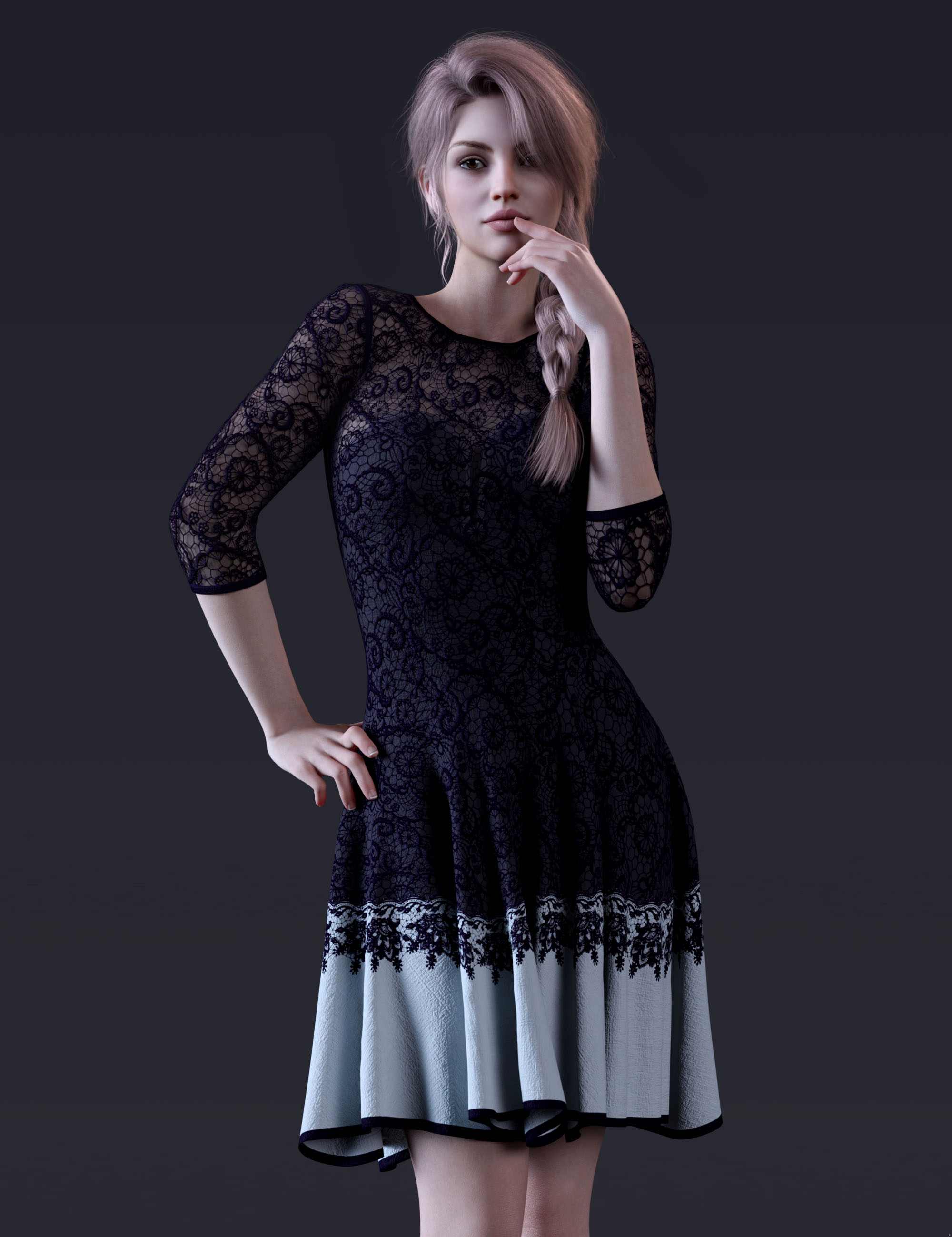 BS French Braid Hair for Genesis 8, 8.1, and 9 | Daz 3D