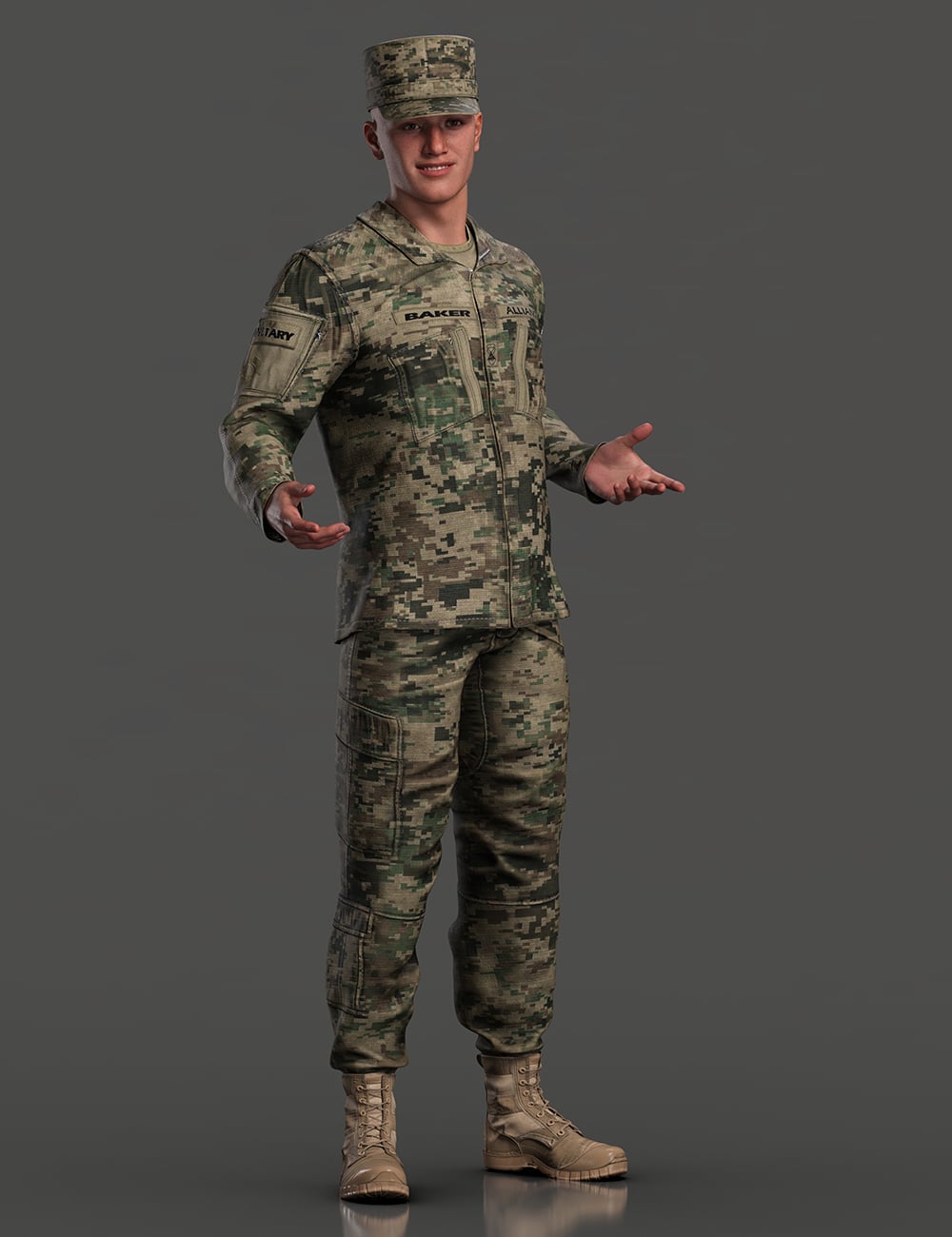 dForce Combat Uniform Outfit for Genesis 9 | Daz 3D