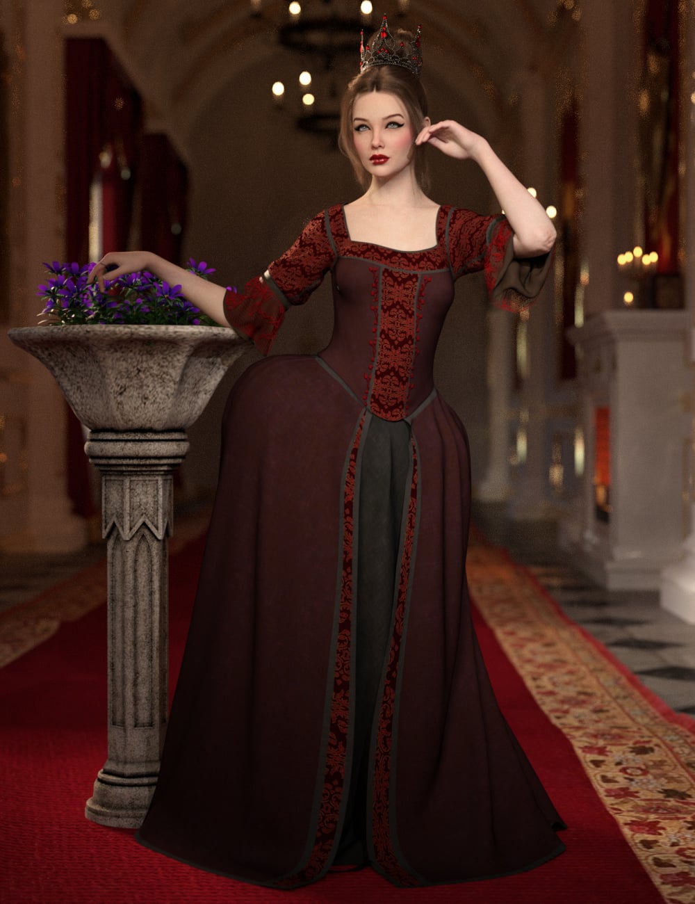 Gothic Texture Styles for dForce Gown of Fantasy 4 | Daz 3D