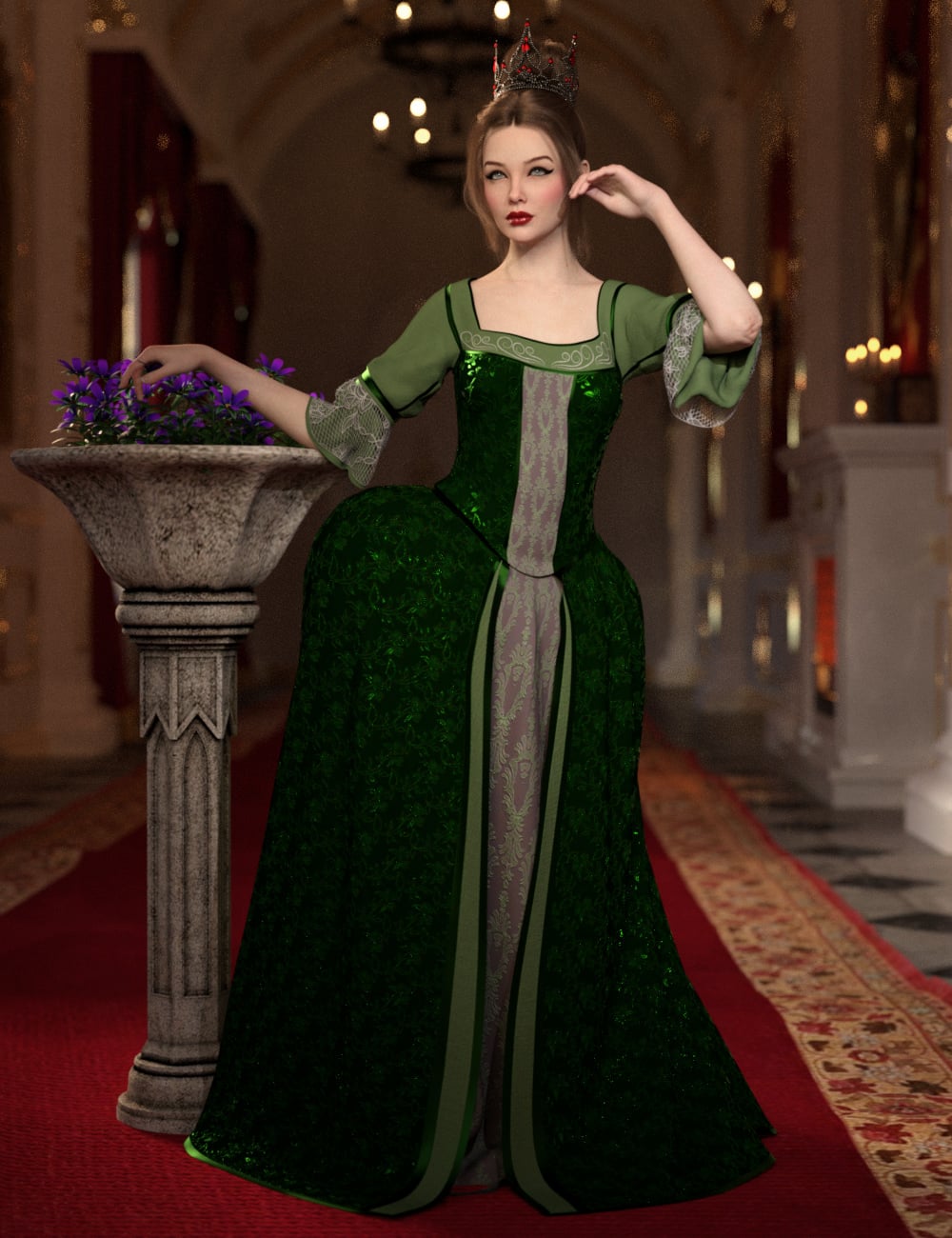 Gothic Texture Styles for dForce Gown of Fantasy 4 | Daz 3D